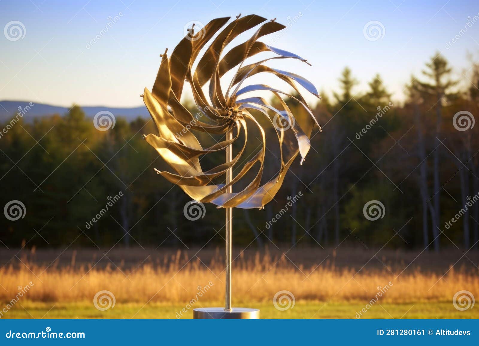 Kinetic Wind Sculpture Moving Gracefully Outdoors Stock Illustration ...
