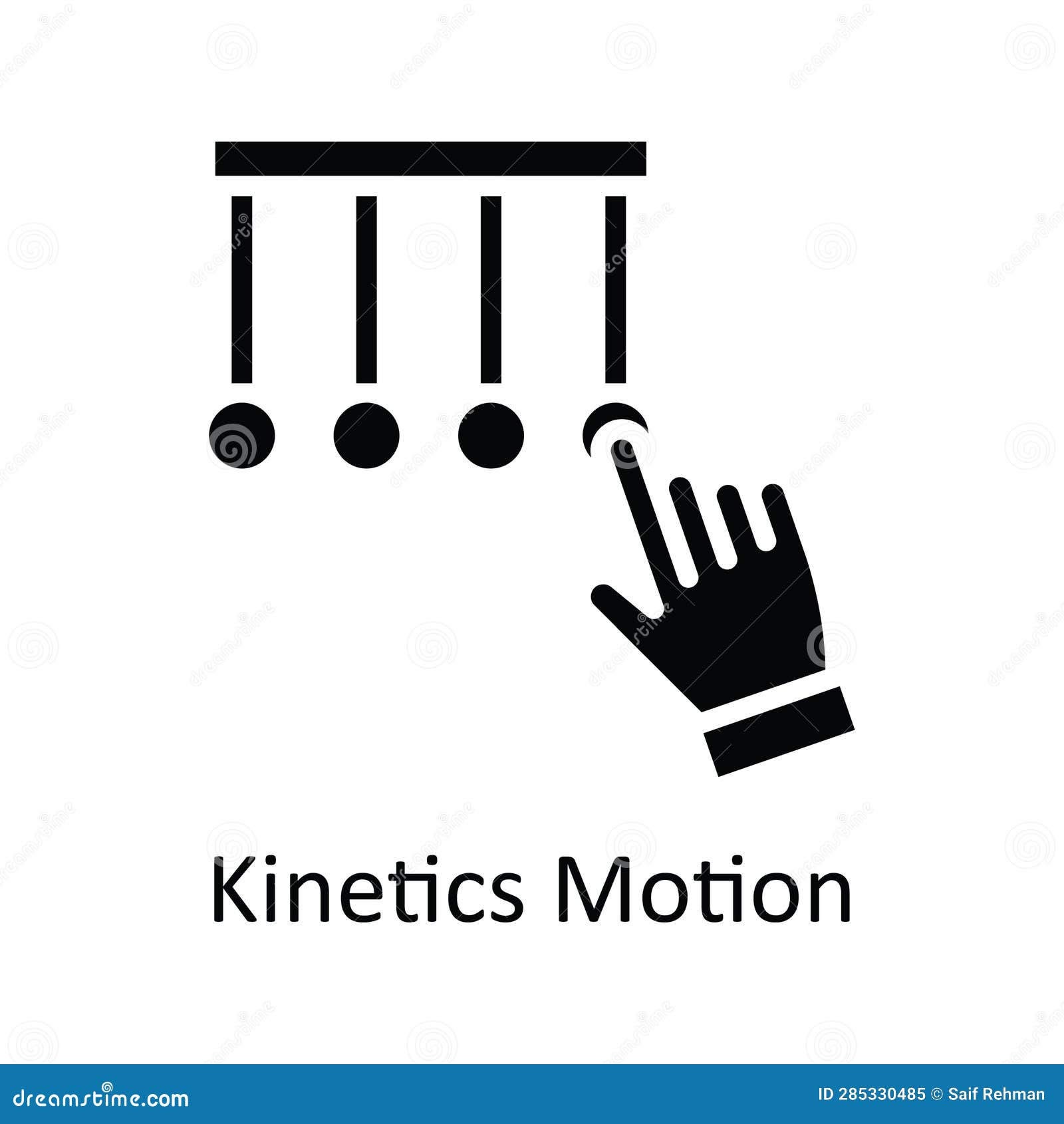 Kinetics Motion Vector Solid Icon Design Illustration. Educational ...
