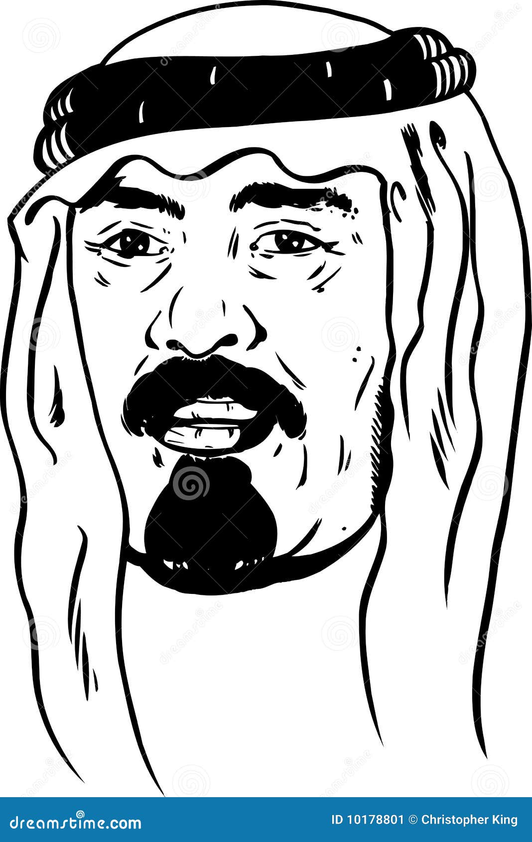 King Abdullah Portrait - Black And White Version Cartoon Vector ...