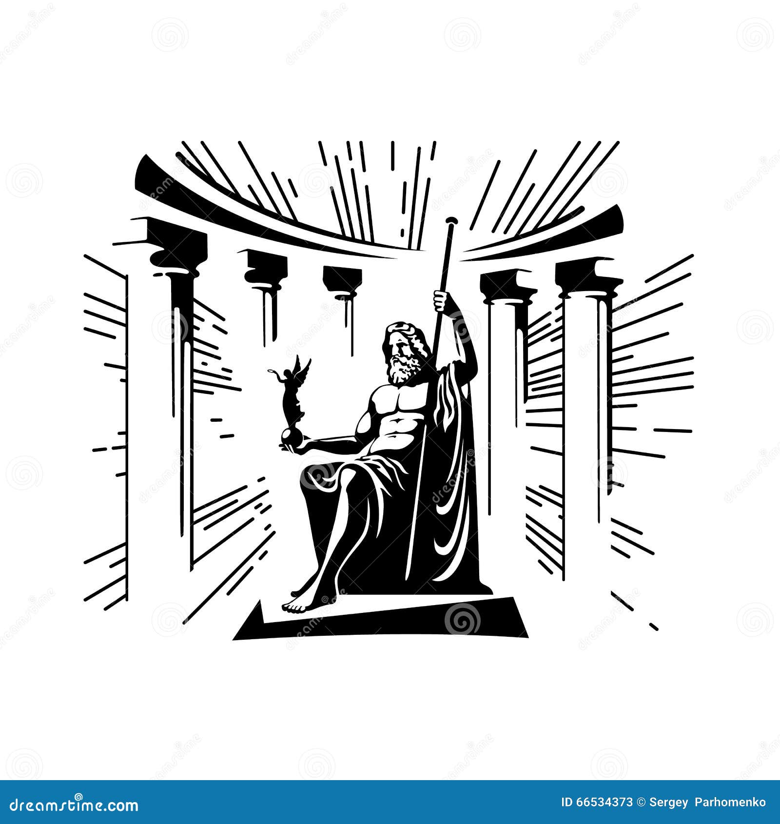 Zeus Palace On Olympus Among The Clouds Cartoon Vector | CartoonDealer ...