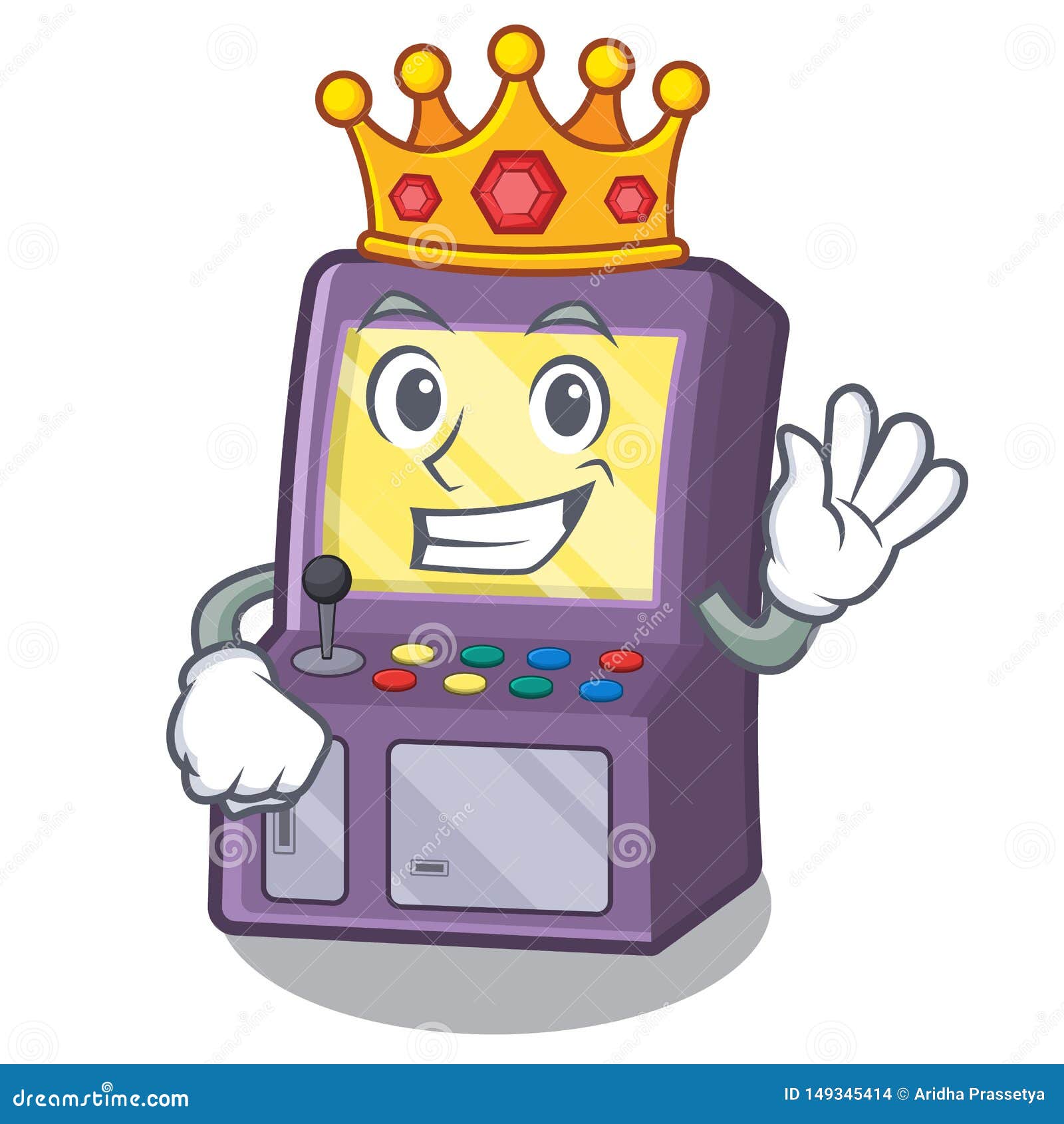 King Arcade Machine in the Cartoon Shape Stock Vector - Illustration of ...