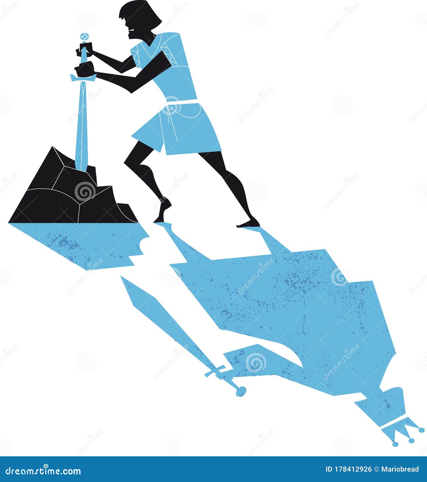 King Arthur Medieval Knight With Excalibur Sword Cartoon Vector ...