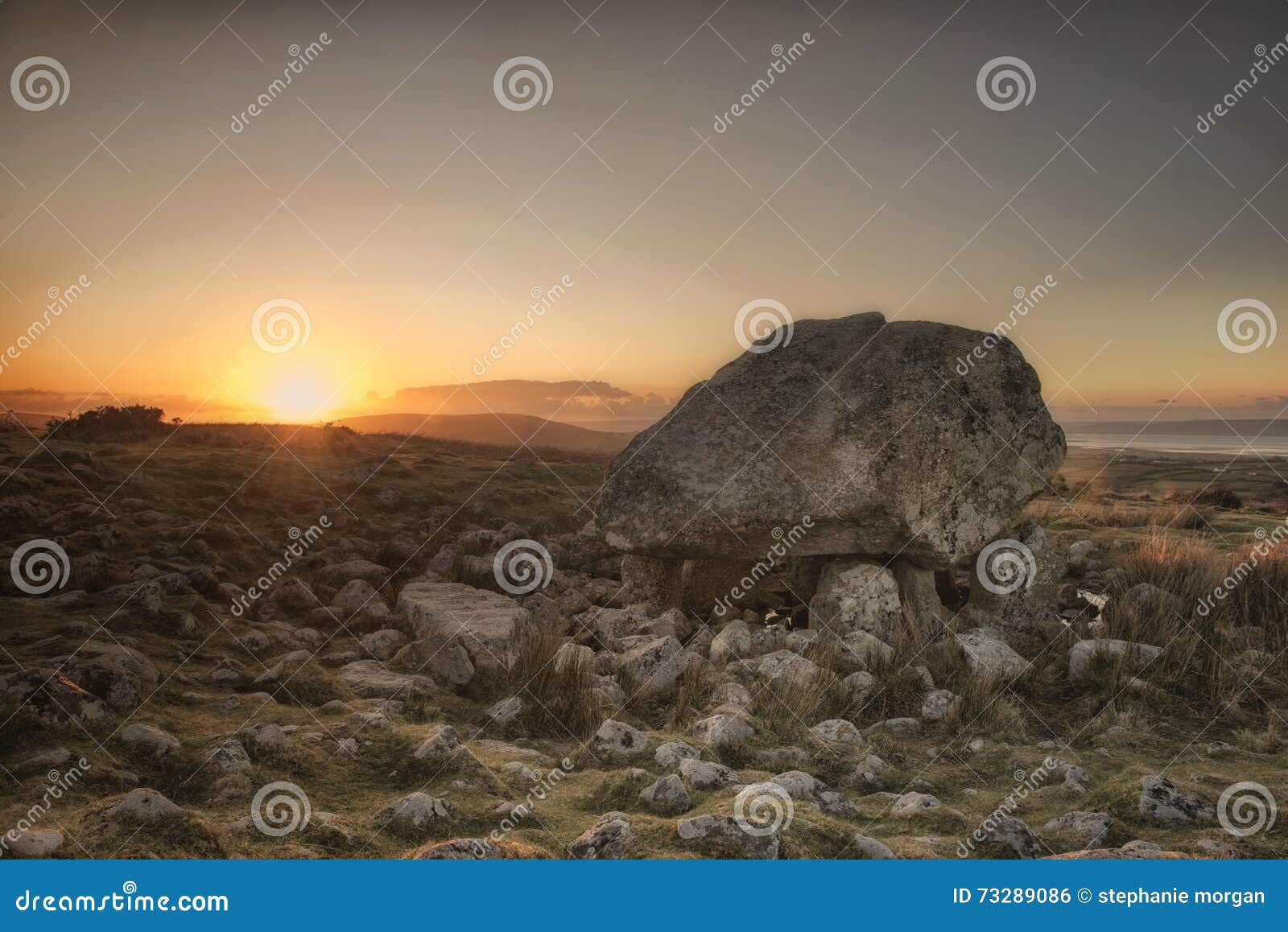 King Arthur S Stone at Sunset. Stock Photo - Image of beautiful, gower ...