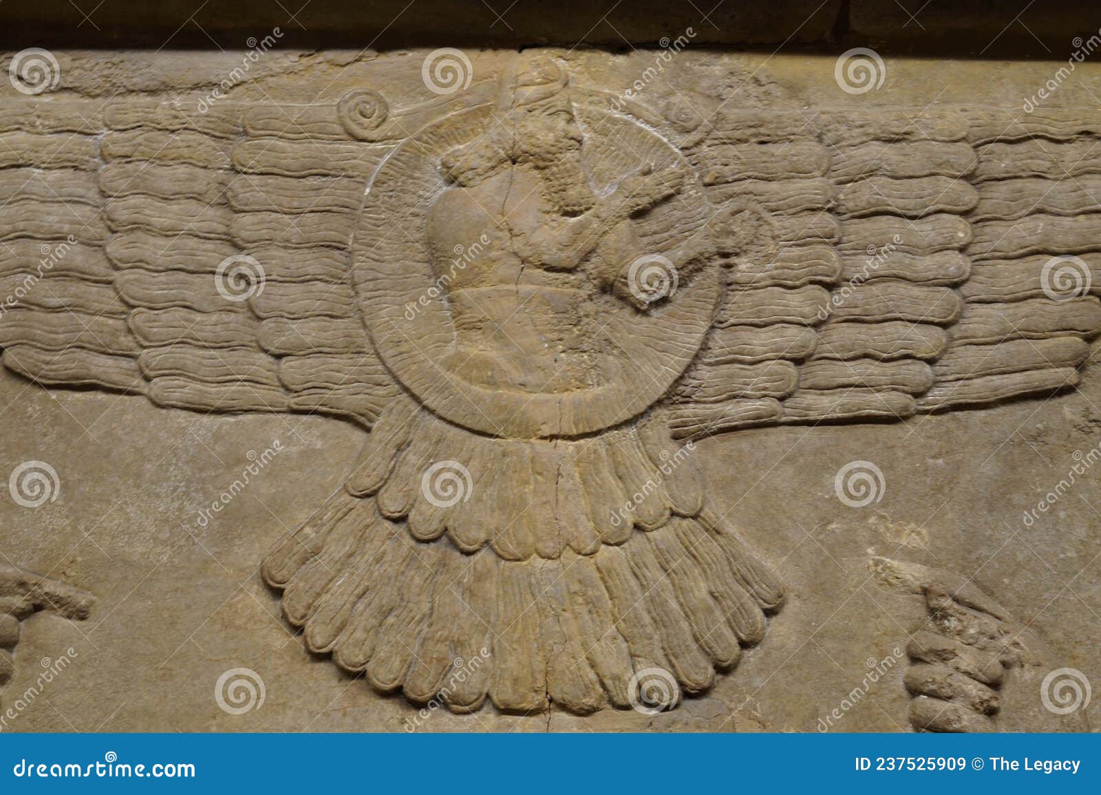 King Ashurnasirpa in the Winged Disc Stock Image - Image of egyptians ...