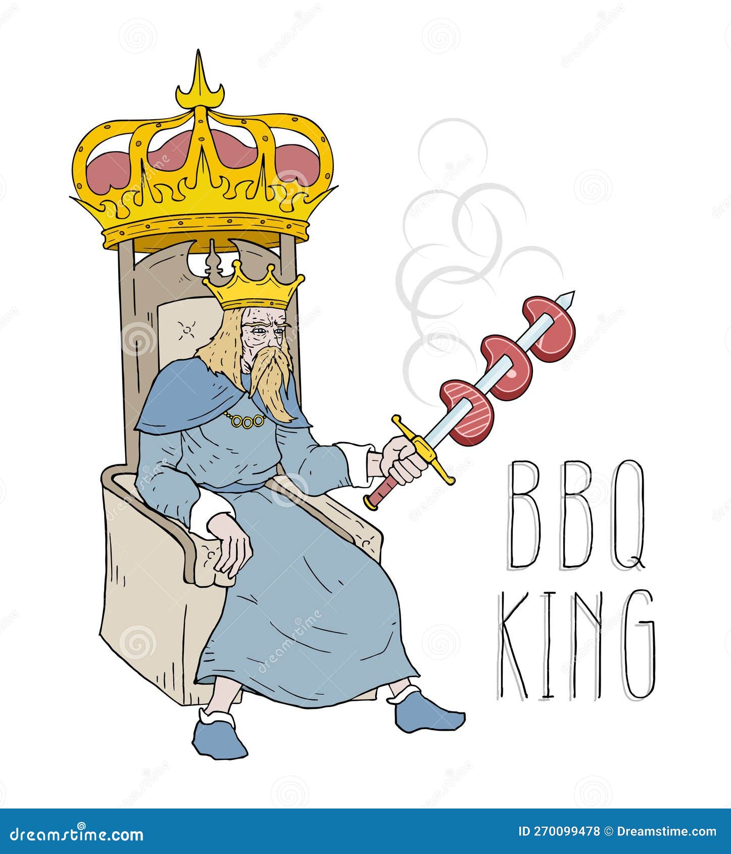 King of Barbecue Illustration Stock Vector - Illustration of restaurant ...