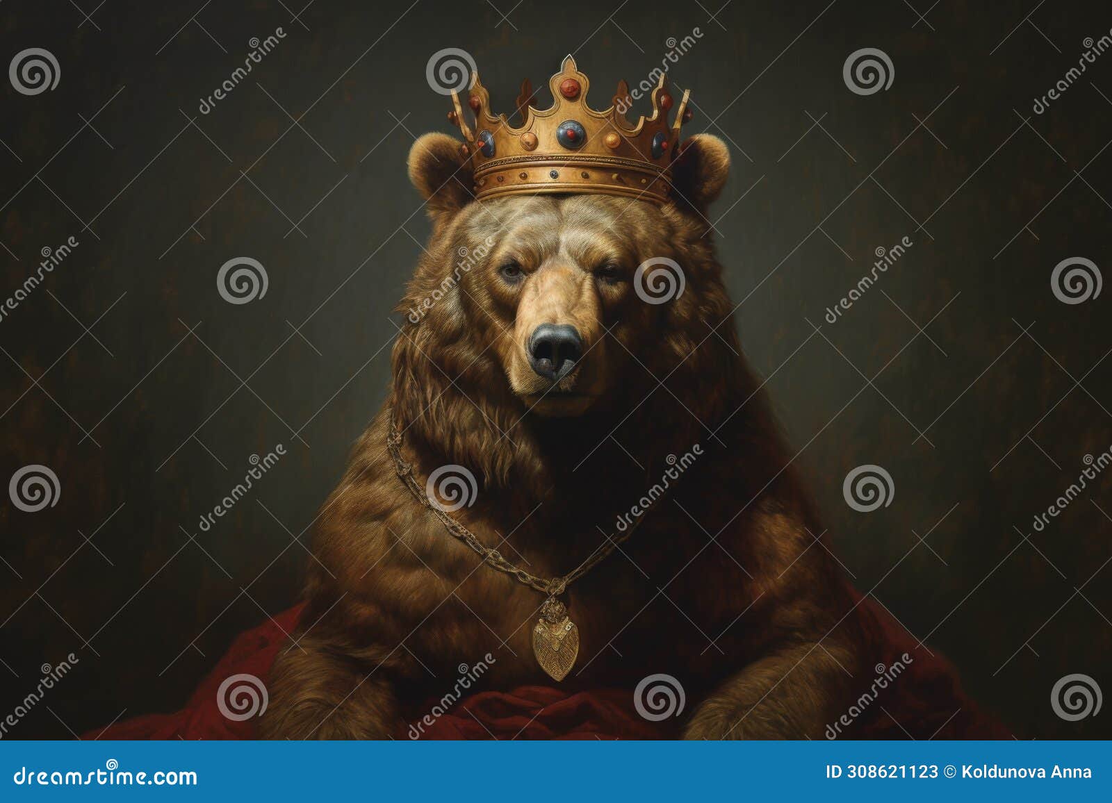King Bear in His Crown Being so Serious and Self Proud Stock ...