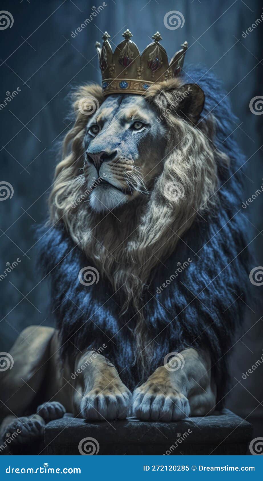 The King of Beasts Lion Sits on the Throne, Generative Ai Stock Image ...