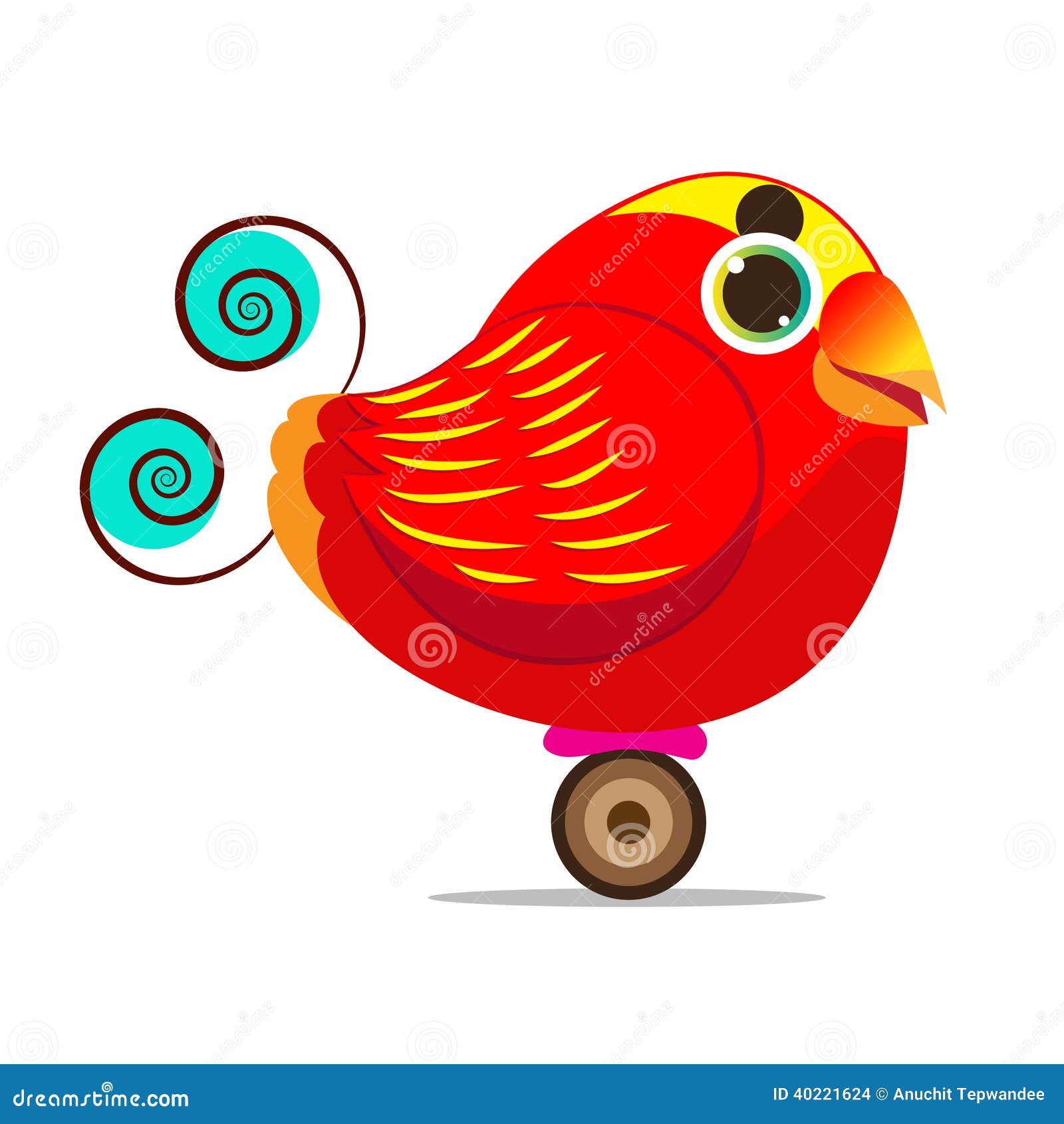 King Bird of Paradise Bird Cute Cartoon Abstract Stock Vector ...