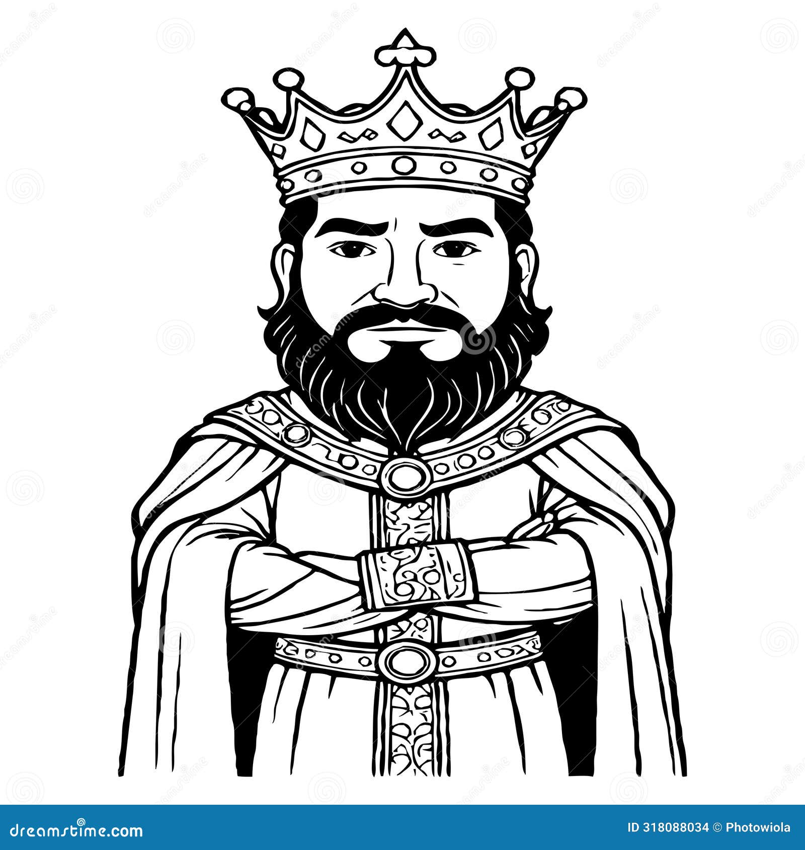 King . Black and White Illustration for Use in Graphics. Fictional ...