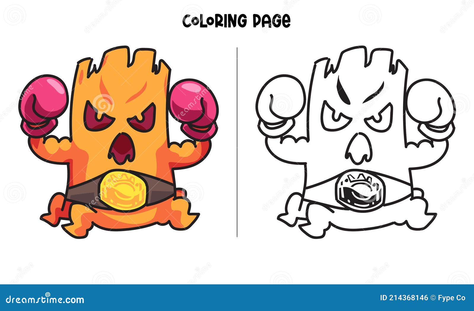 The King Of Boxing Coloring Page Vector Illustration | CartoonDealer ...