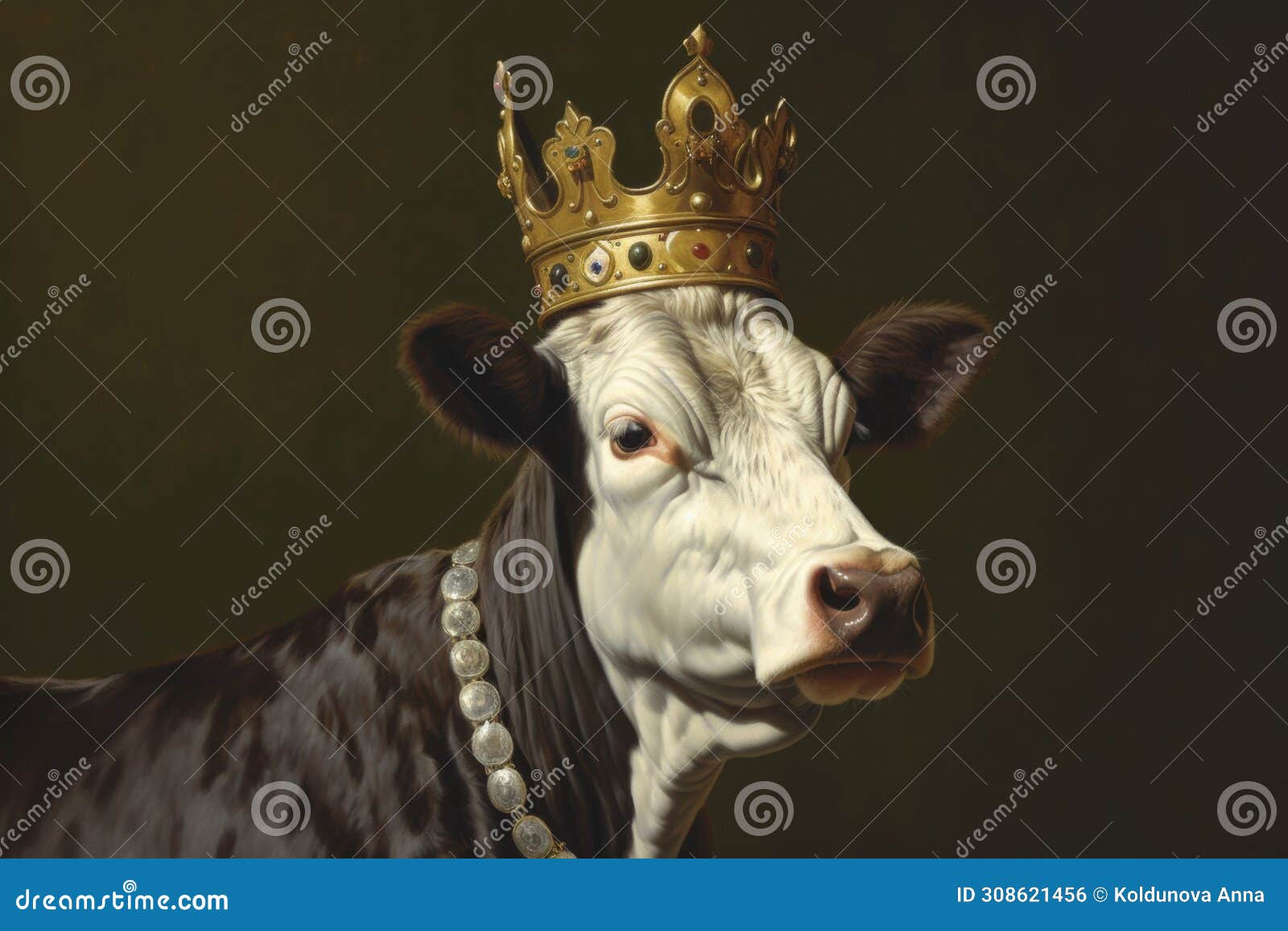 King Bull in His Crown Being so Serious and Self Proud Stock ...