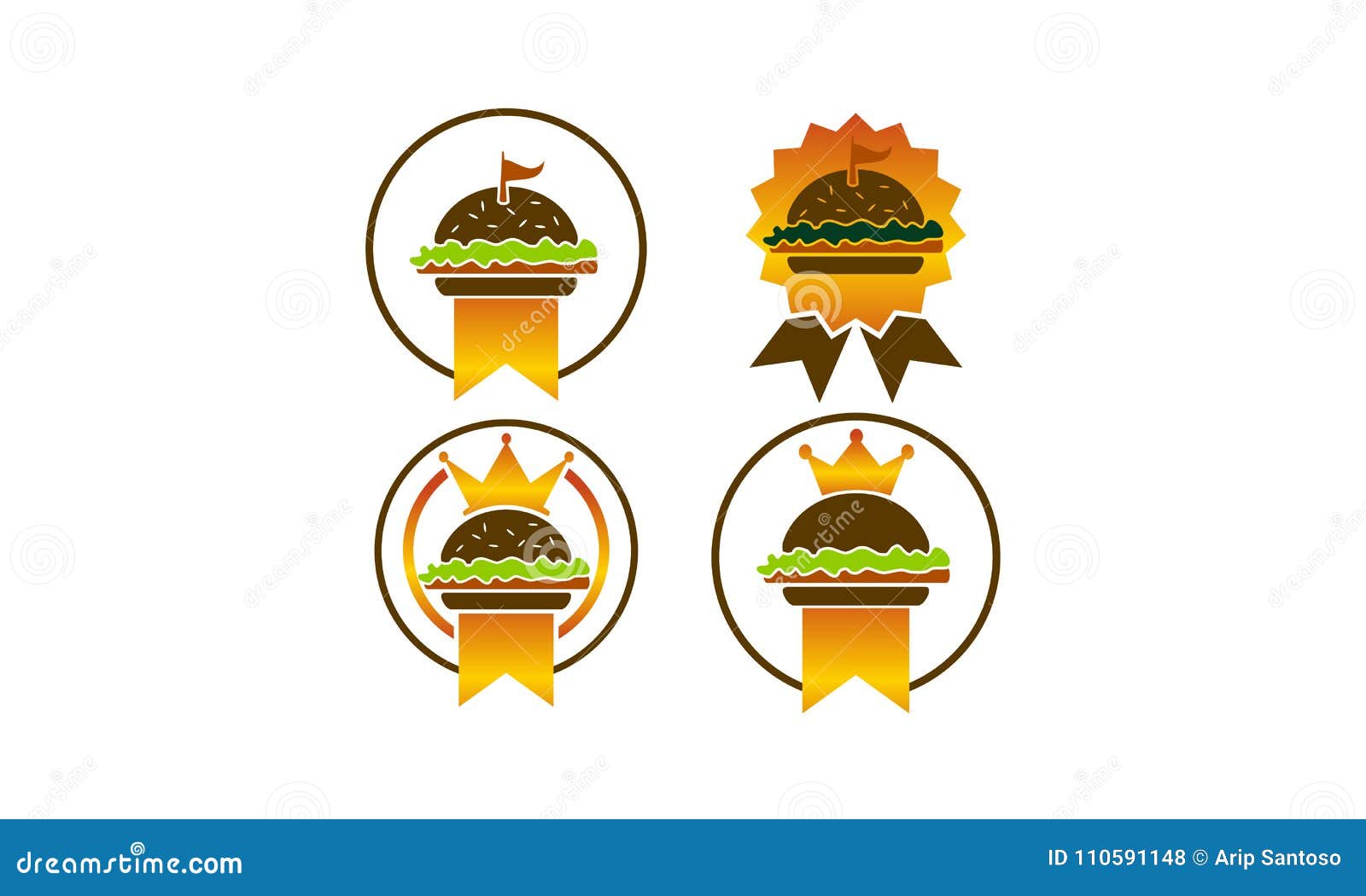 King Burger Template Set stock vector. Illustration of collection ...