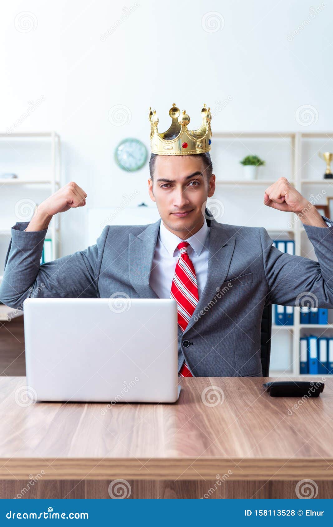 King Businessman at His Workplace Stock Photo - Image of kingdom ...