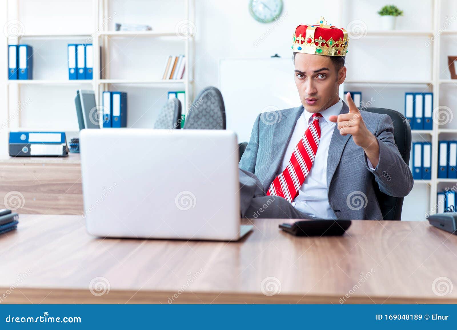 King Businessman at His Workplace Stock Image - Image of autocratic ...