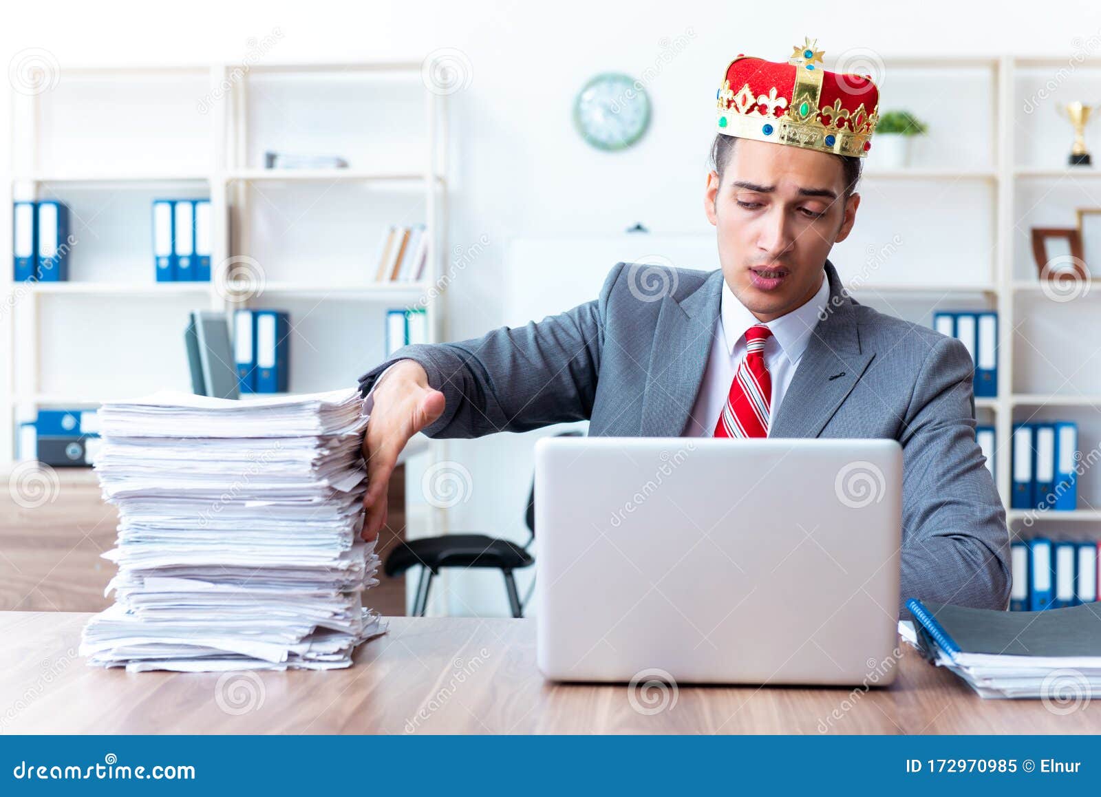 King Businessman at His Workplace Stock Image - Image of golden, career ...