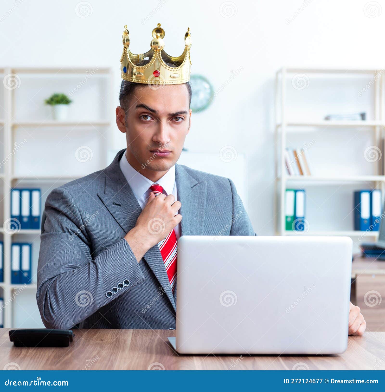 King Businessman at His Workplace Stock Image - Image of employer ...