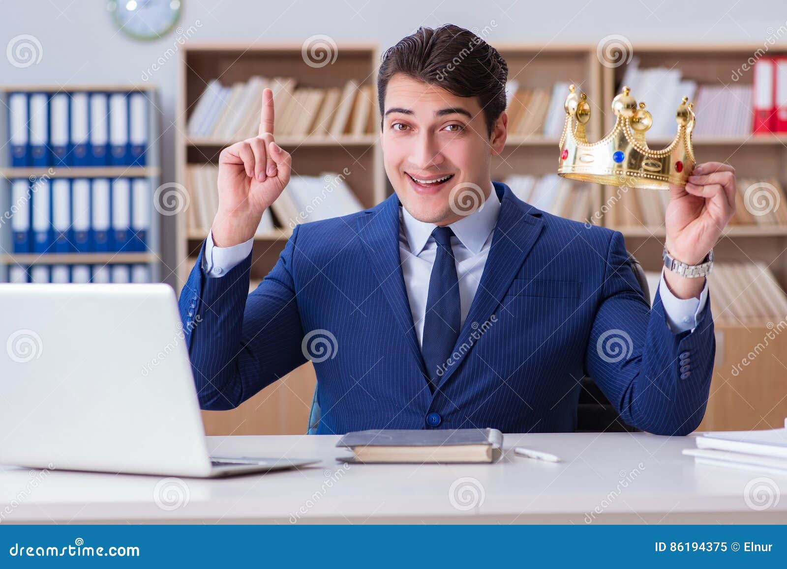 The King Businessman Working in the Office Stock Image - Image of ...
