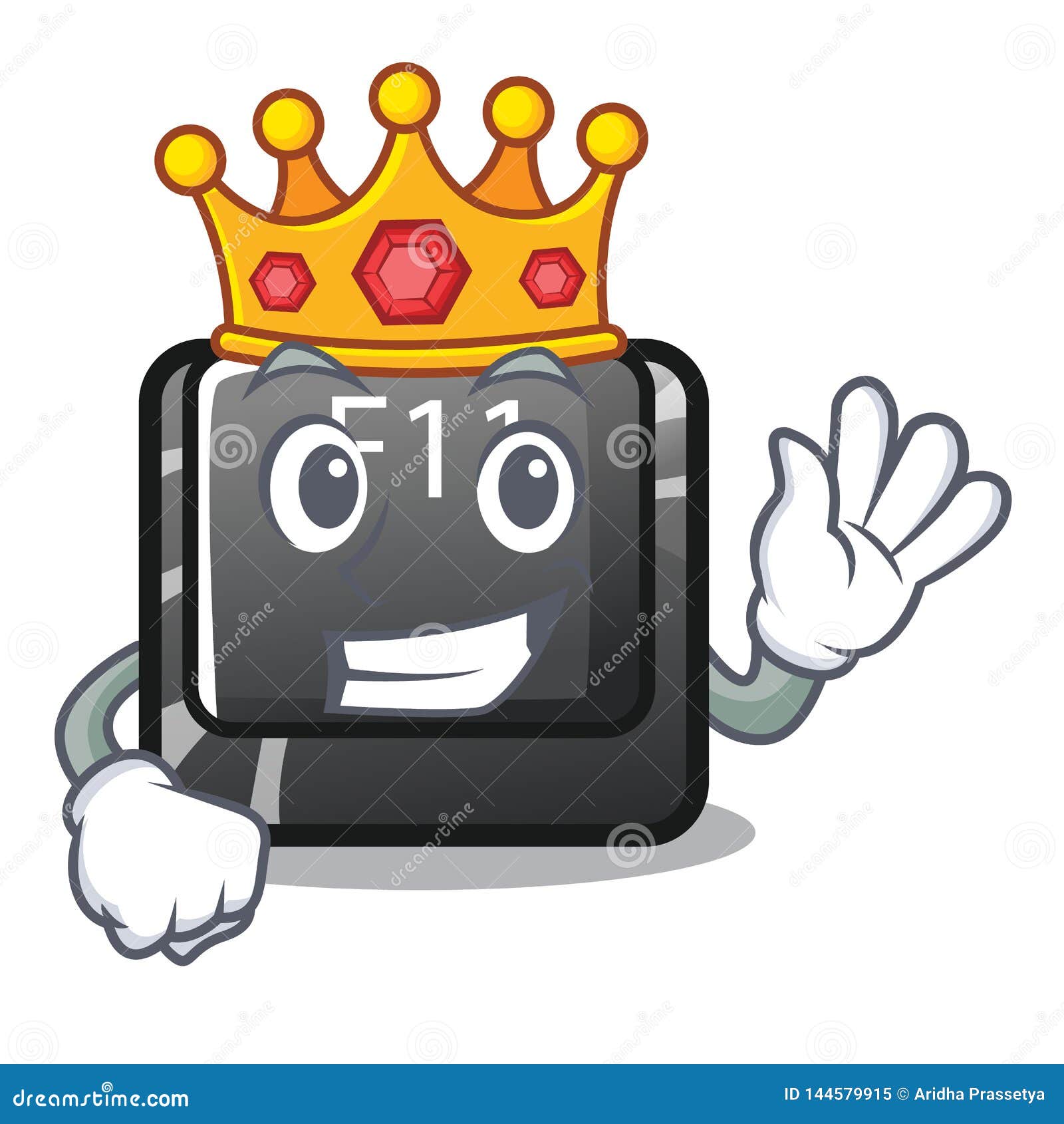 King Button F11 on a Cartoon Computer Stock Vector - Illustration of ...