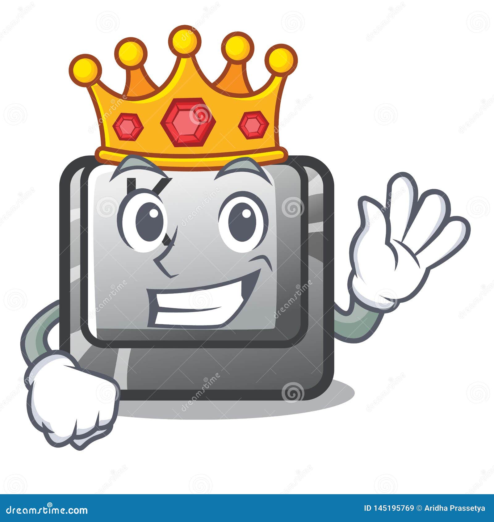 King Button K Attached To Cartoon Keyboard Stock Vector - Illustration ...