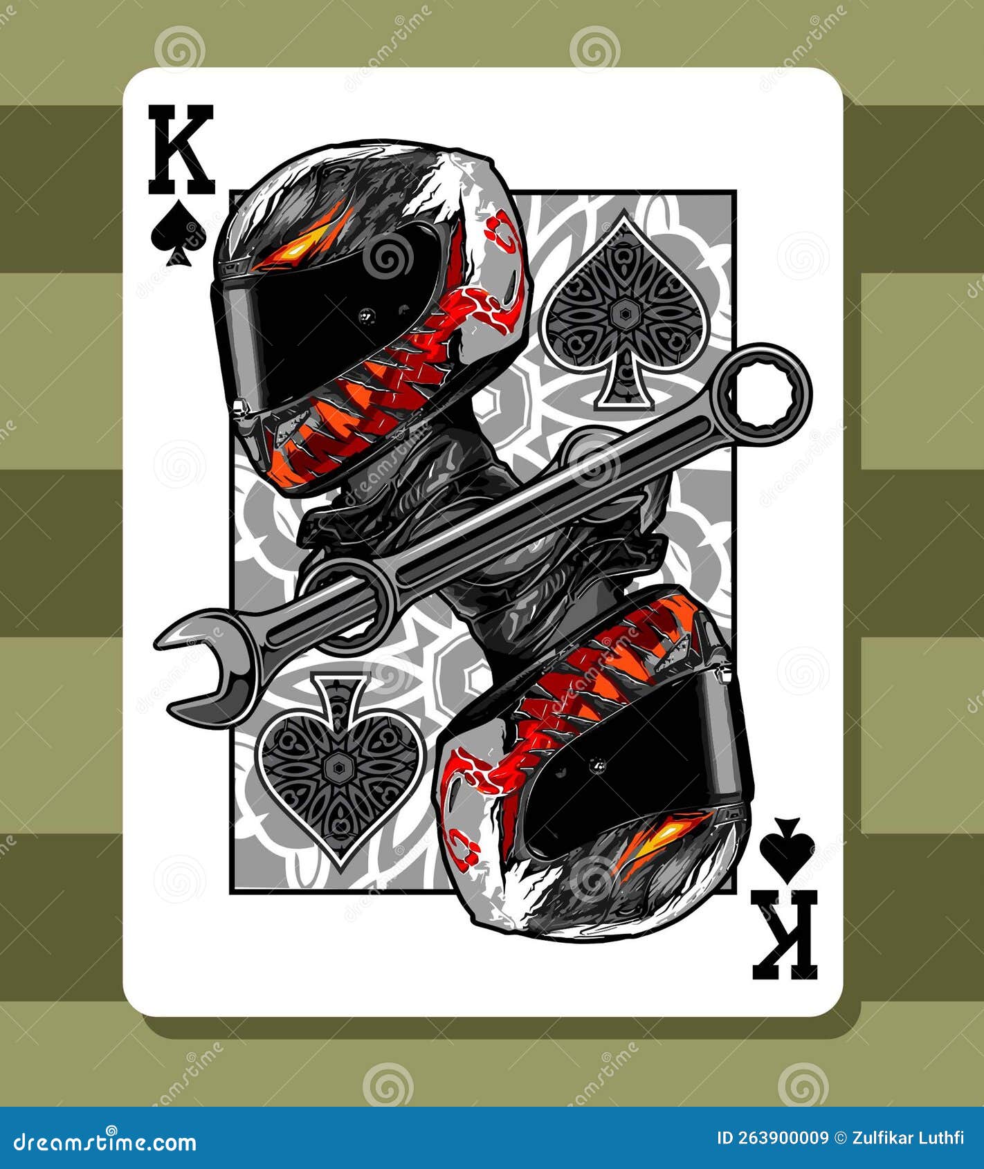 A King Card with a Biker Theme Stock Vector - Illustration of card ...