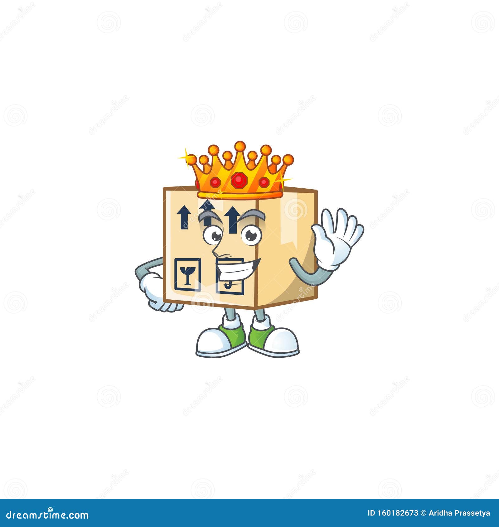 King Cardboard Close Square in Character Mascot Stock Vector ...