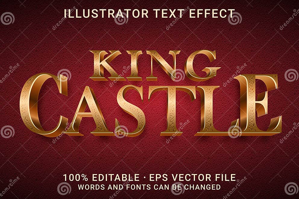 KING CASTLE 3d -Editable Text Effect Stock Vector - Illustration of ...