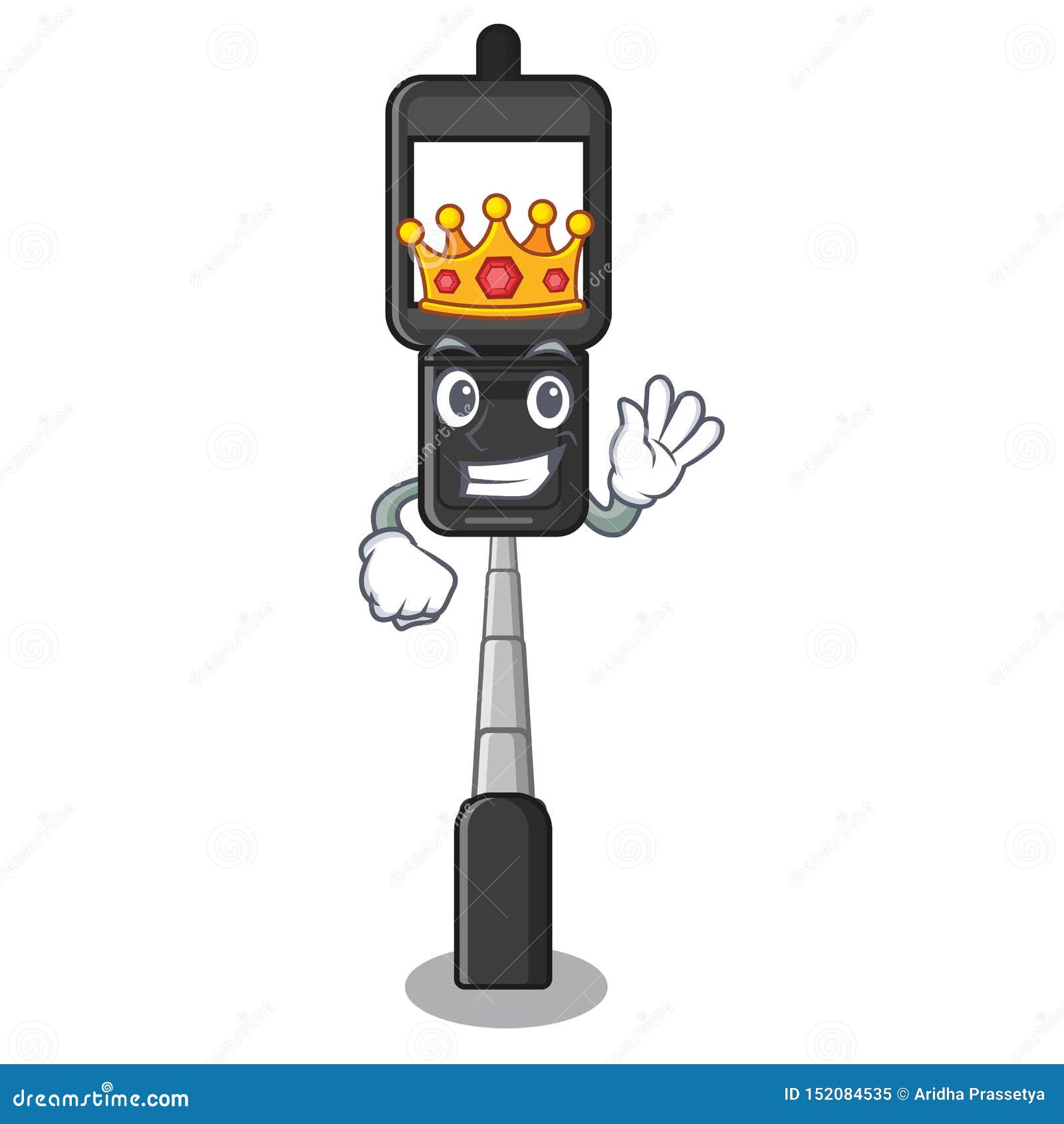 King Cell Phone Holder Above Cartoon Table Stock Vector - Illustration ...