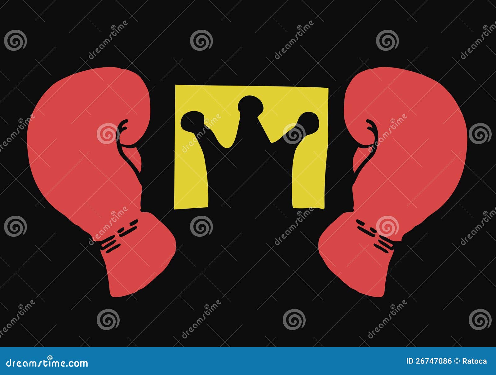 Champion Boxer Winner Hands Up Winning Tournament Championship Vector