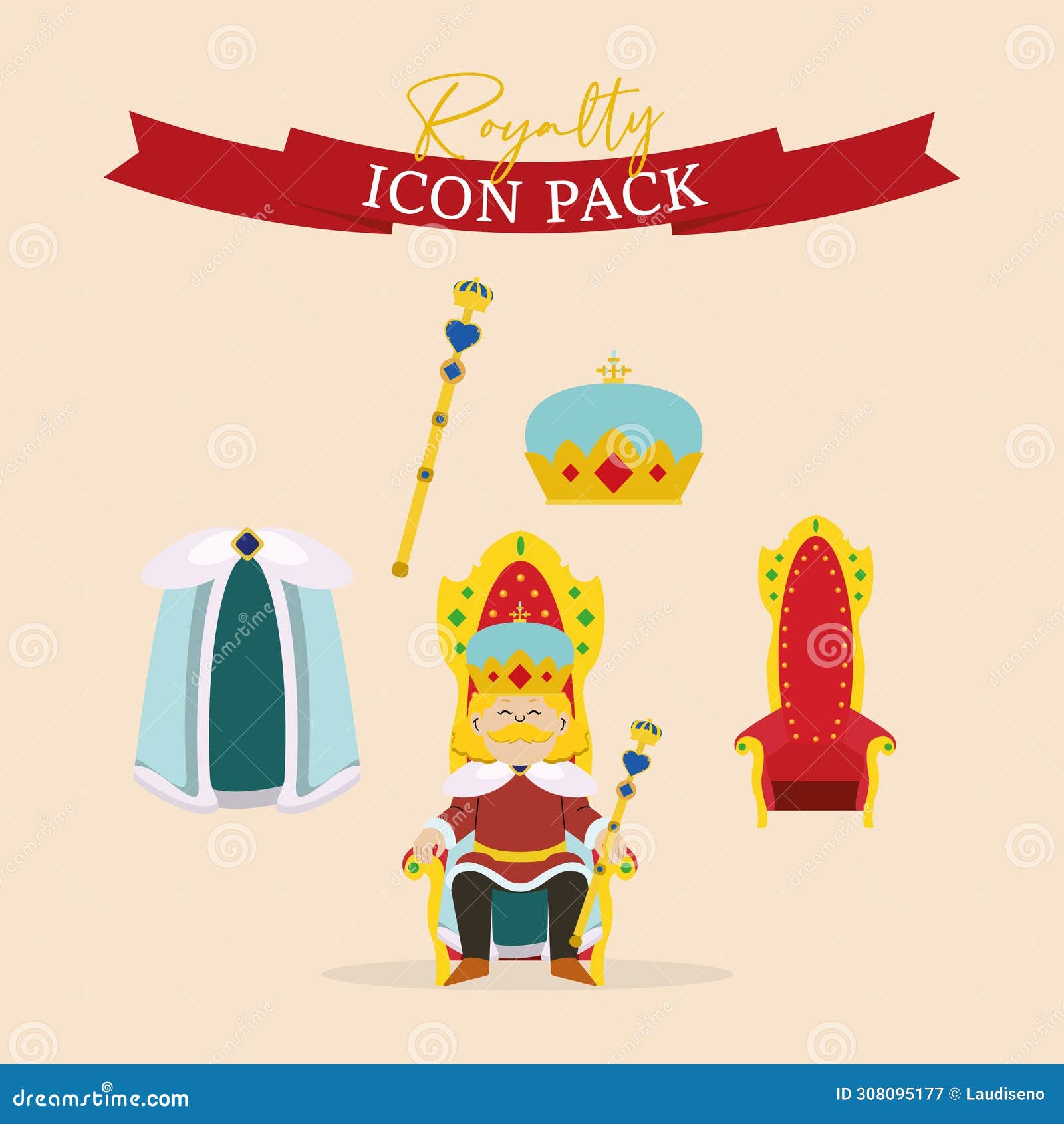 King Character Asset Vector Stock Vector - Illustration of cartoon ...