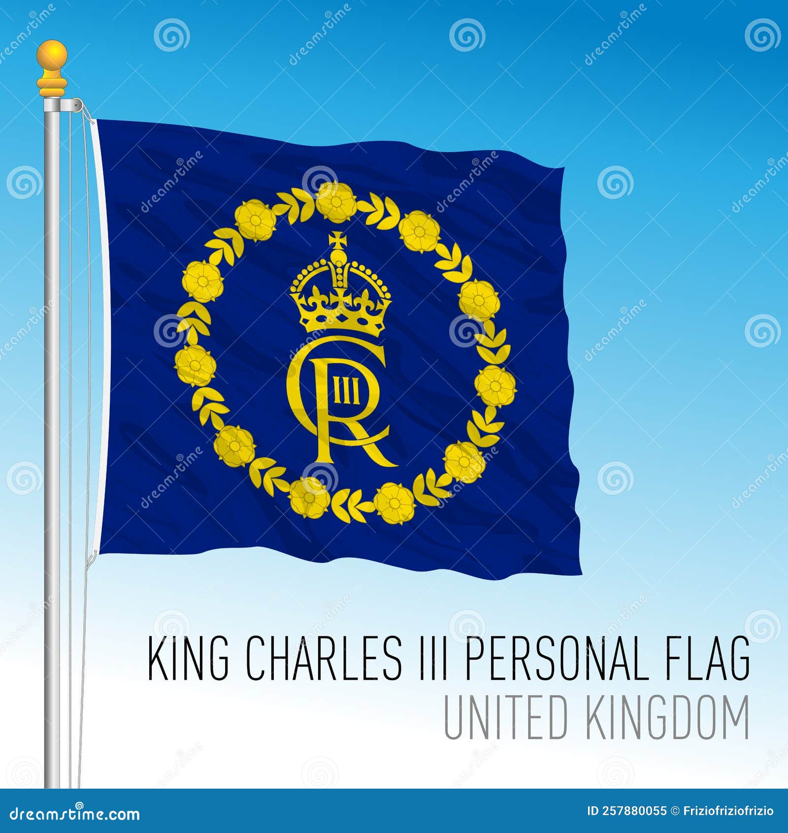 King Charles Third Personal Flag, United Kingdom Stock Vector ...