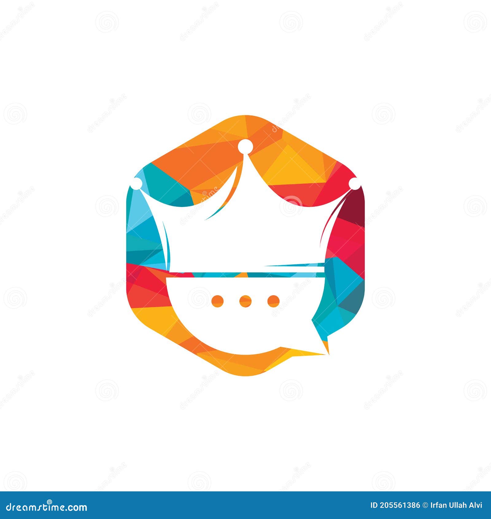 King Chat Vector Logo Design Template. Stock Vector - Illustration of ...