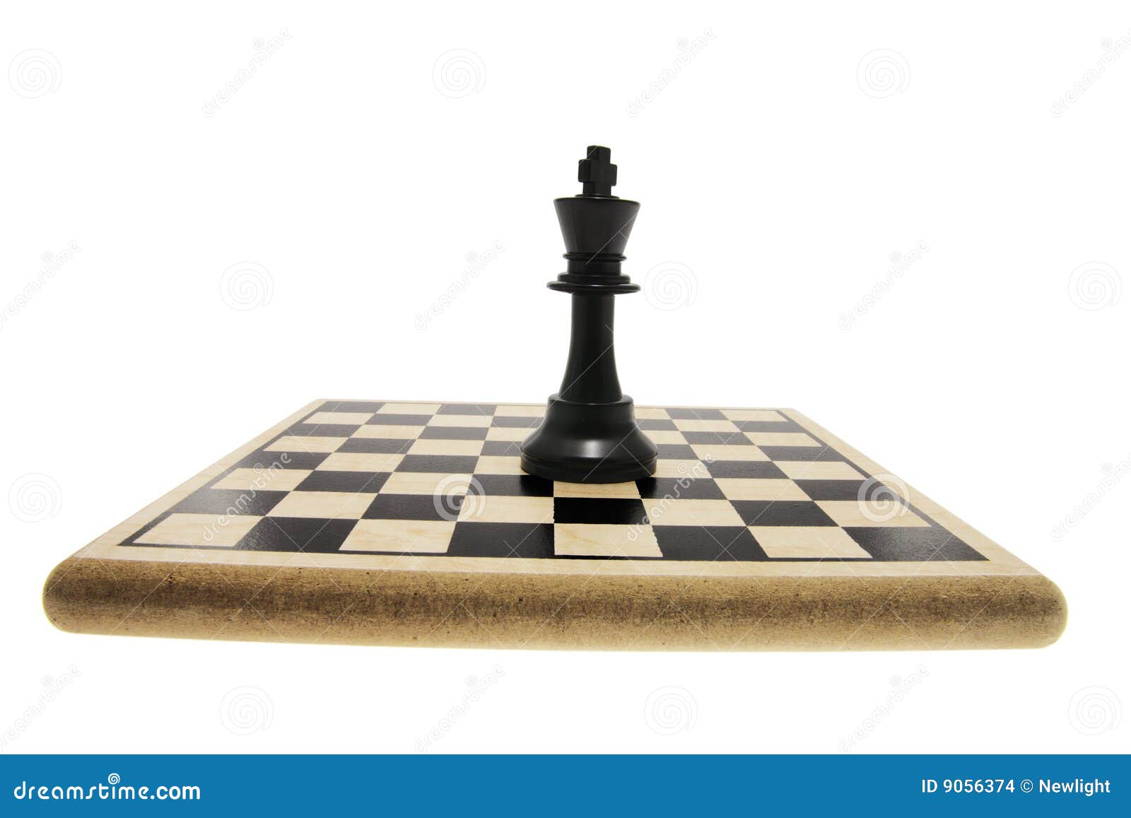 King Chess Piece on Chess Board Stock Photo - Image of wooden, chess ...