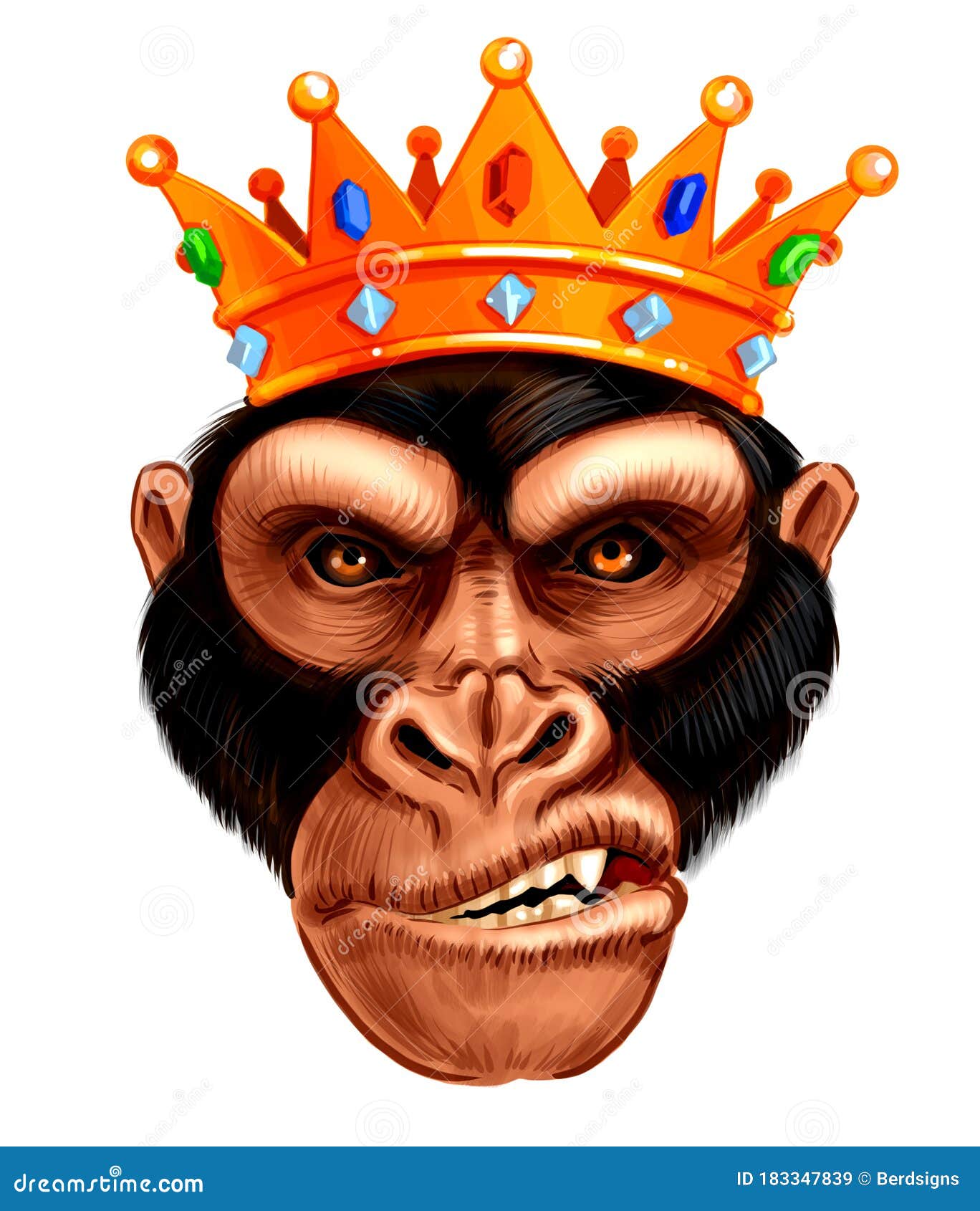 King chimp stock illustration. Illustration of face - 183347839