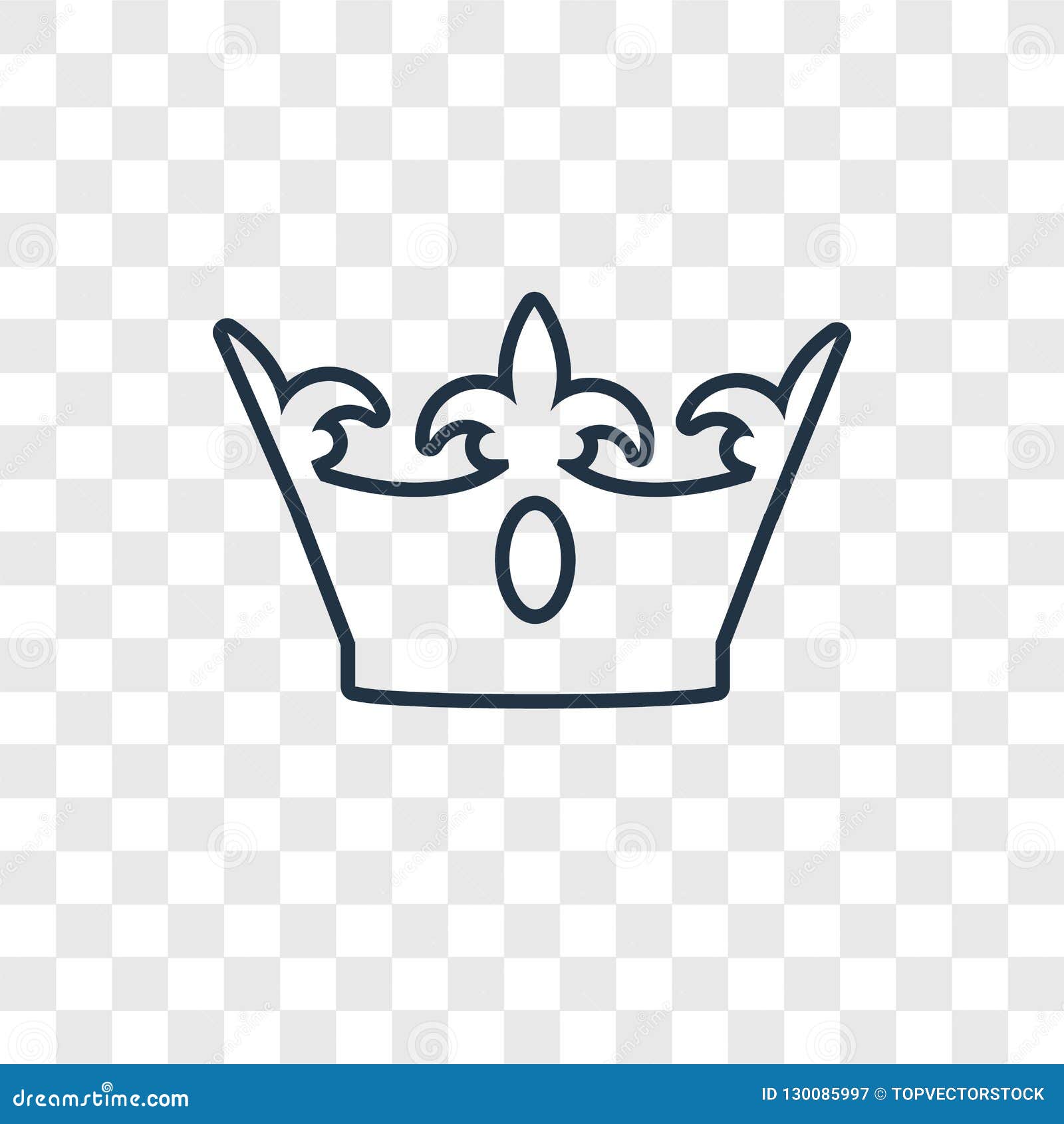 King Concept Vector Linear Icon Isolated on Transparent Background ...