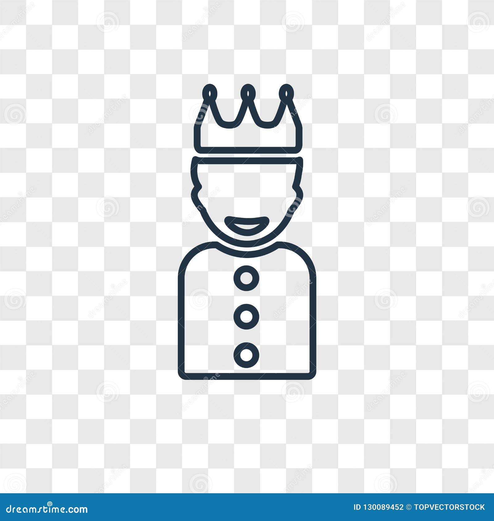 King Concept Vector Linear Icon Isolated on Transparent Background ...