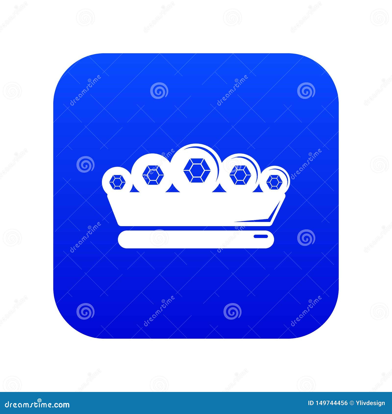 King Crown Icon Blue Vector Stock Vector - Illustration of classic ...