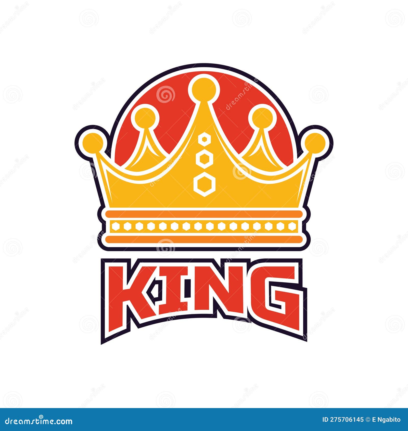 King Crown Insignia Isolated on White Background, Vector Illustration ...