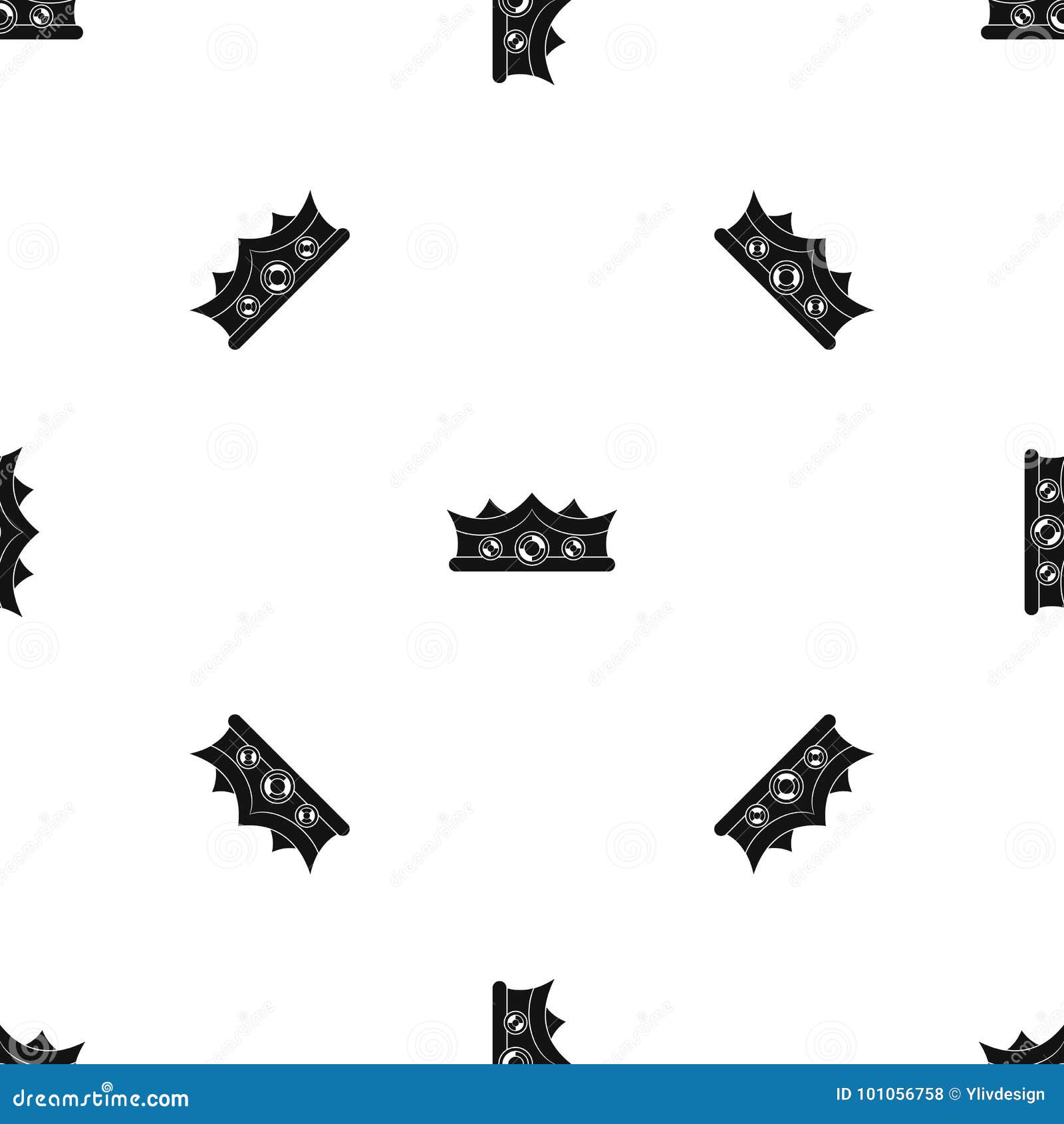 King Crown Pattern Seamless Black Stock Vector - Illustration of ...