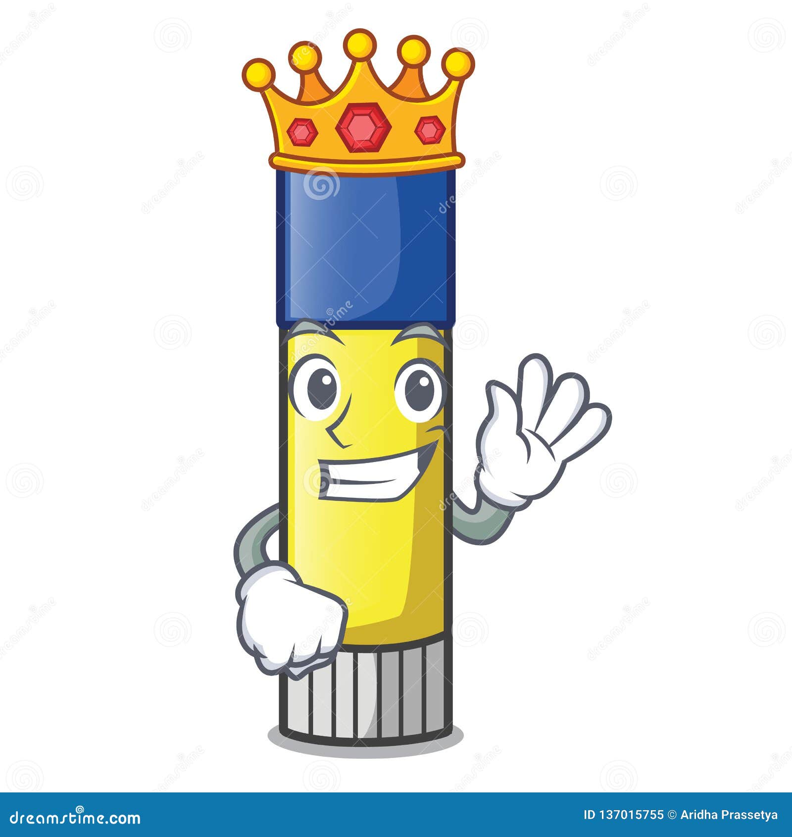 King Cute Cartoon on the Glue Stick Stock Vector - Illustration of ...