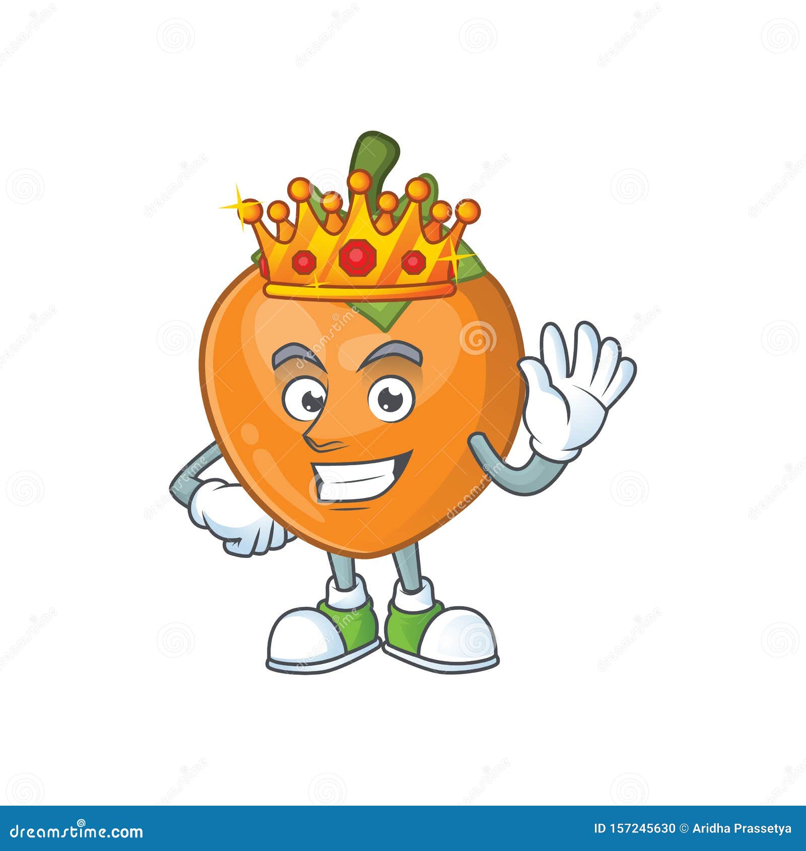 King Cute Persimmon Cartoon Style with Mascot Stock Vector ...
