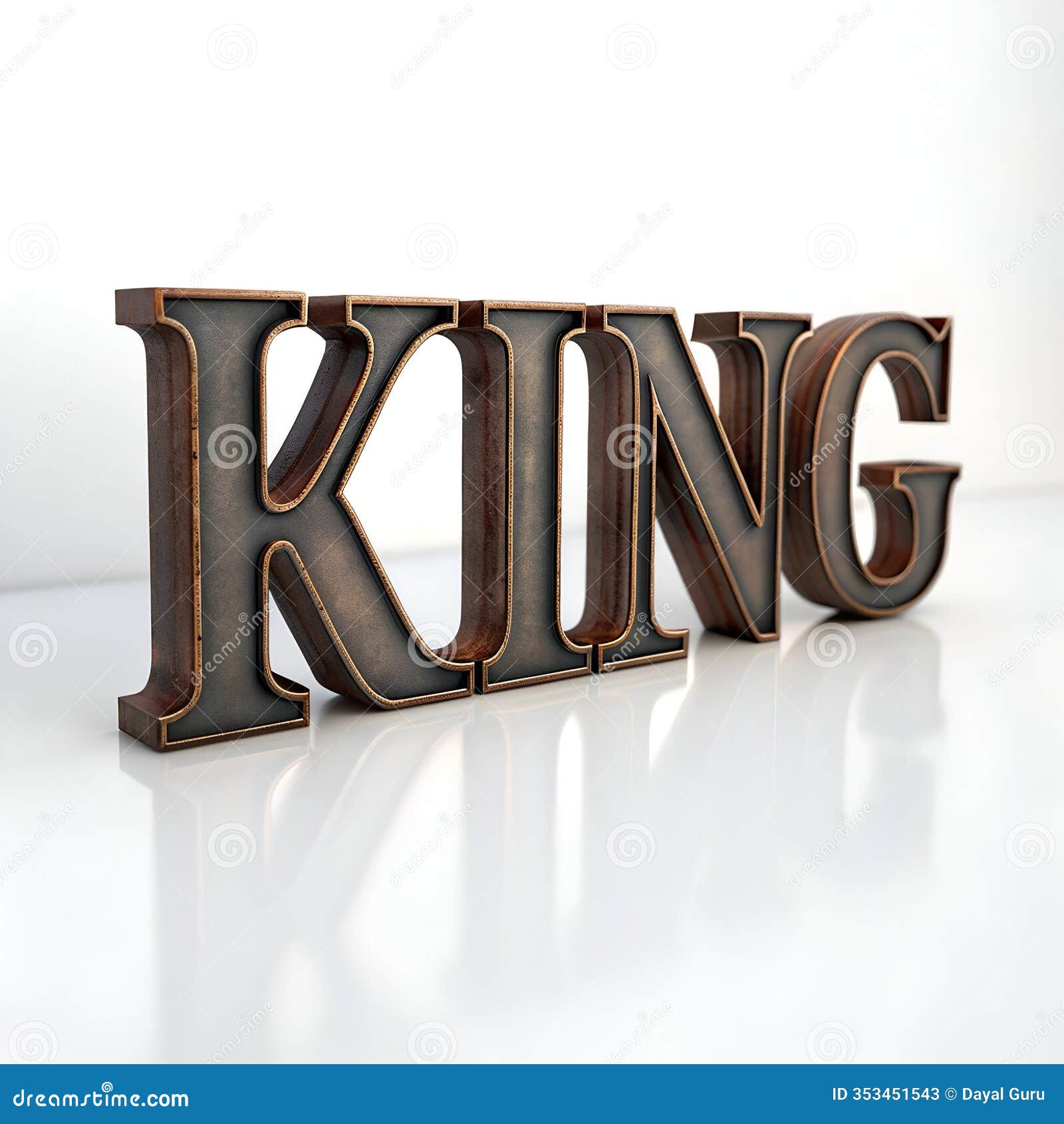 King 3D Text Effect Isolated on White Background Stock Illustration ...