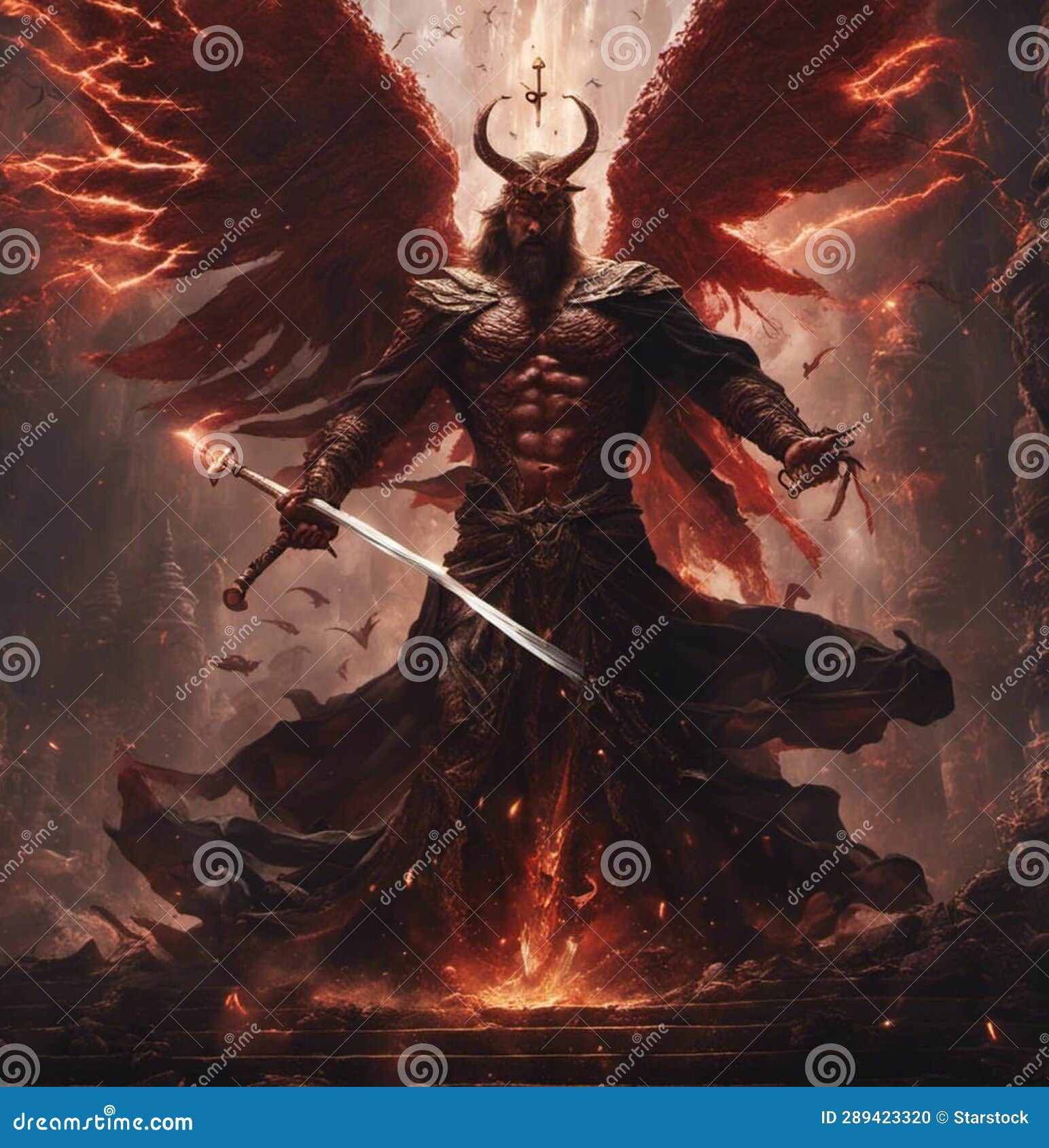 King of Darkness rising stock illustration. Illustration of painting ...