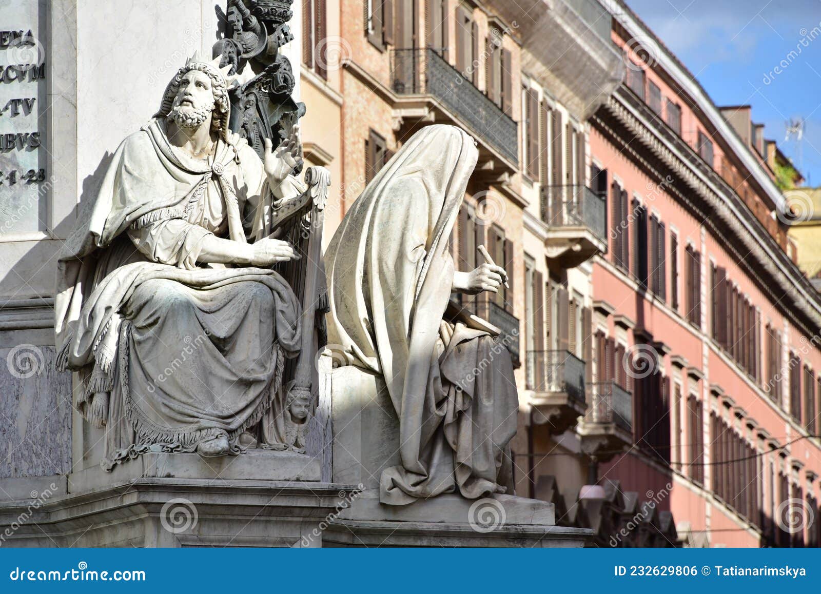 King David - Details of the Basement of the Column of the Immaculate ...