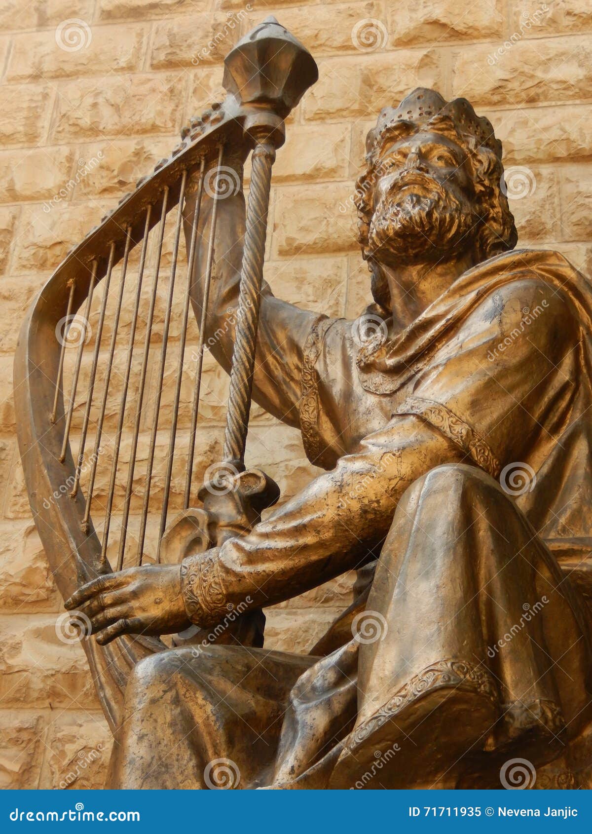 KING DAVID STATUE, JERUSALEM, ISRAEL Stock Image - Image of wall, david ...