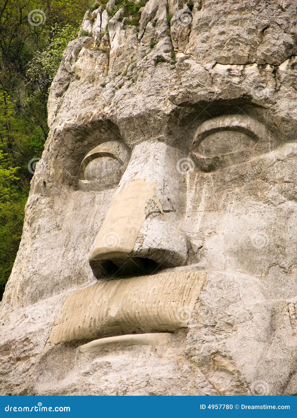 King Decebal face statue stock photo. Image of danube - 4957780