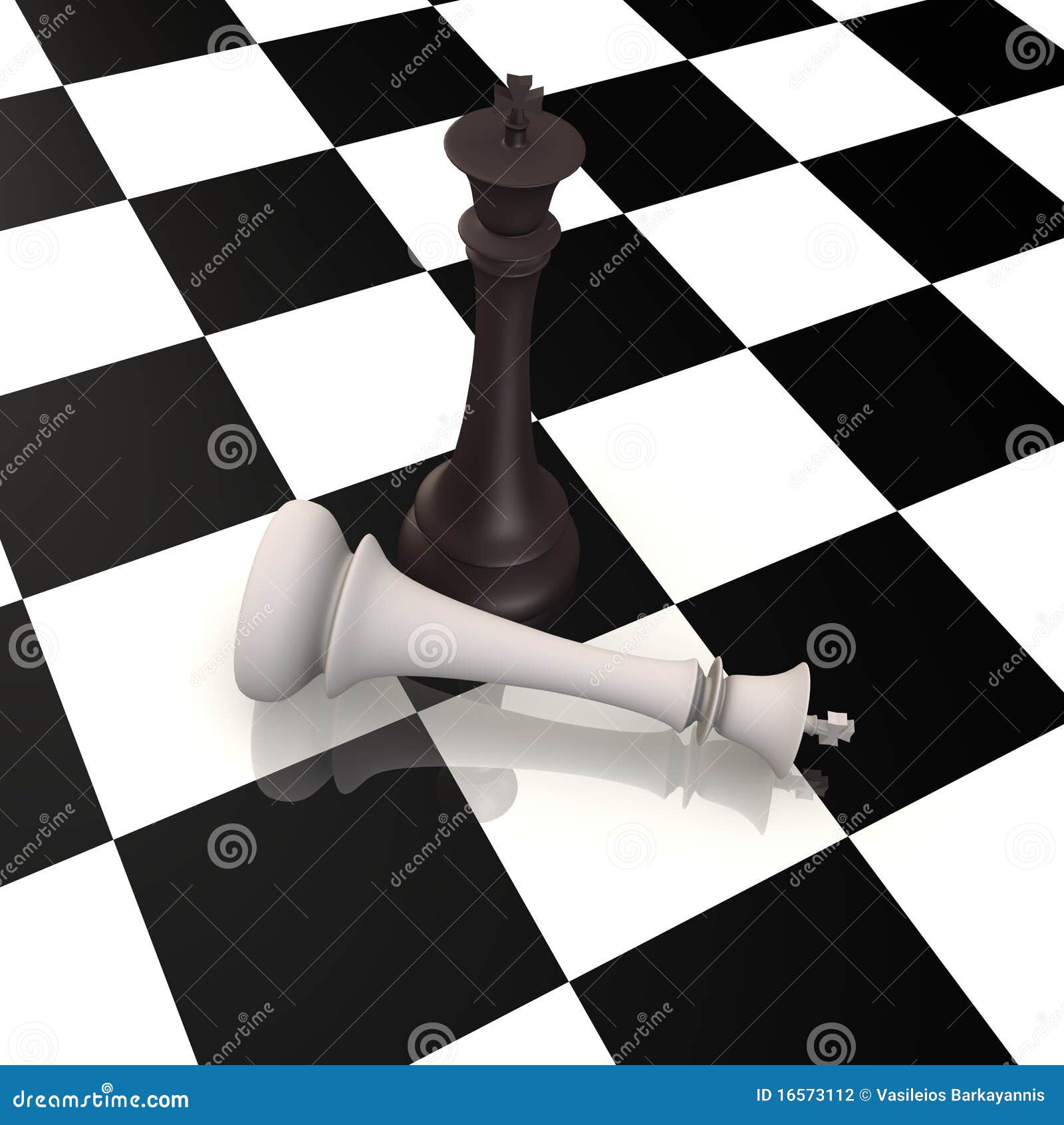 King Defeats King in Chess Game - 3d Image Stock Illustration ...