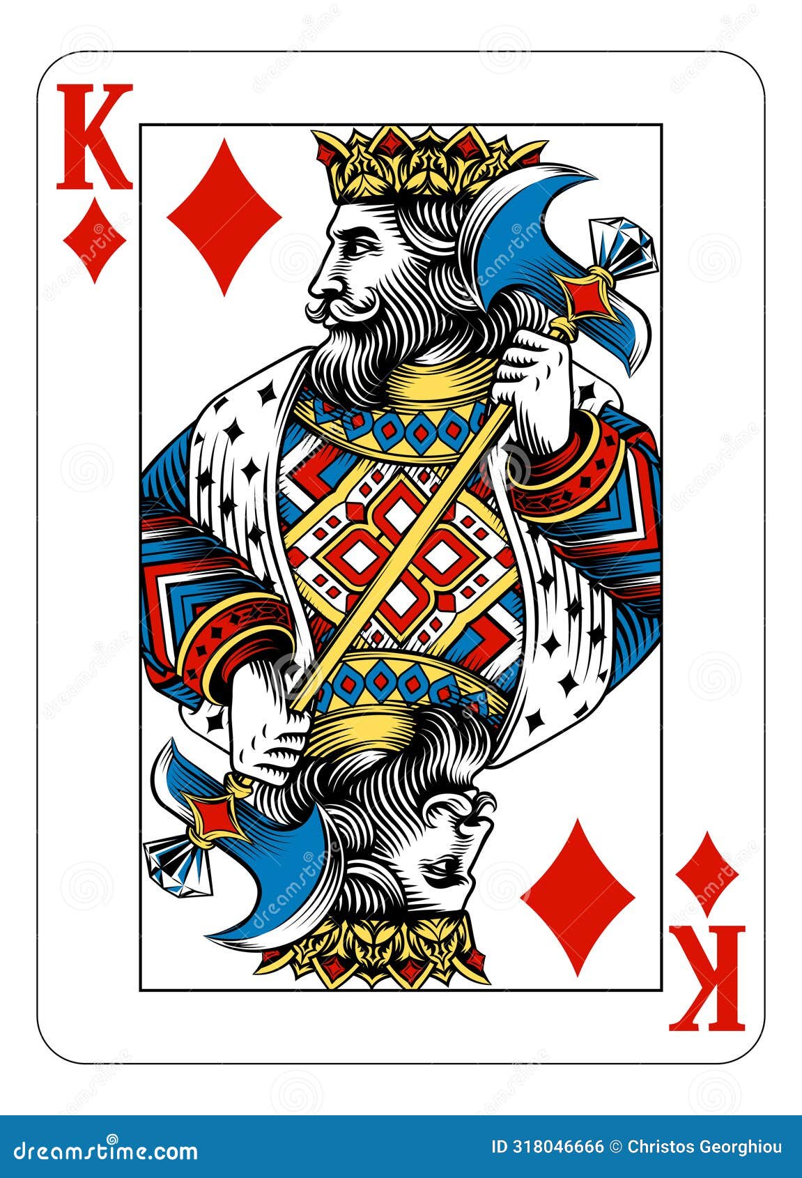 King of Diamonds Design from Deck of Playing Cards Stock Vector ...