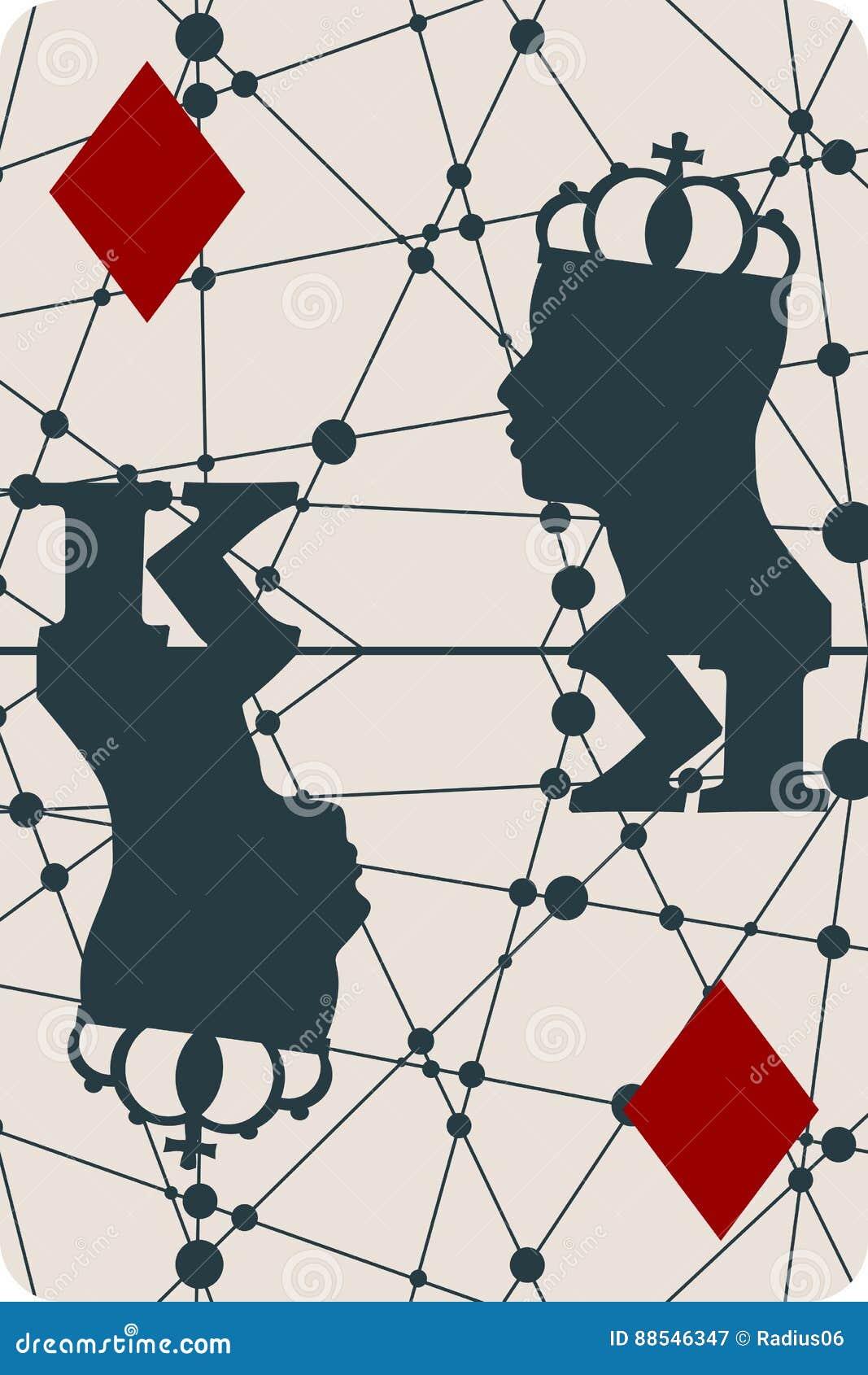 King of Diamonds Playing Card Design Stock Vector - Illustration of ...