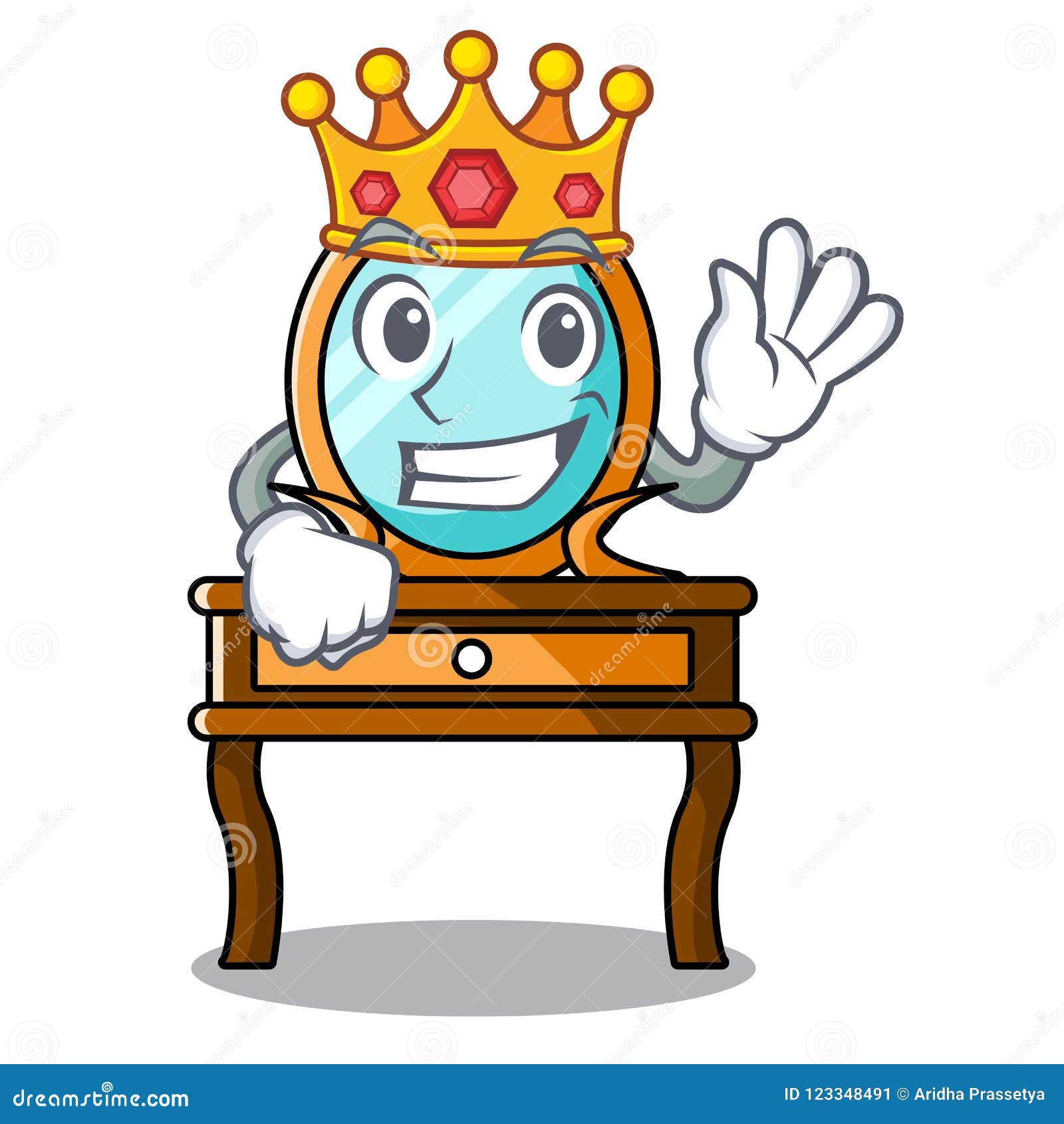 King Dressing Table Mascot Cartoon Stock Vector - Illustration of ...