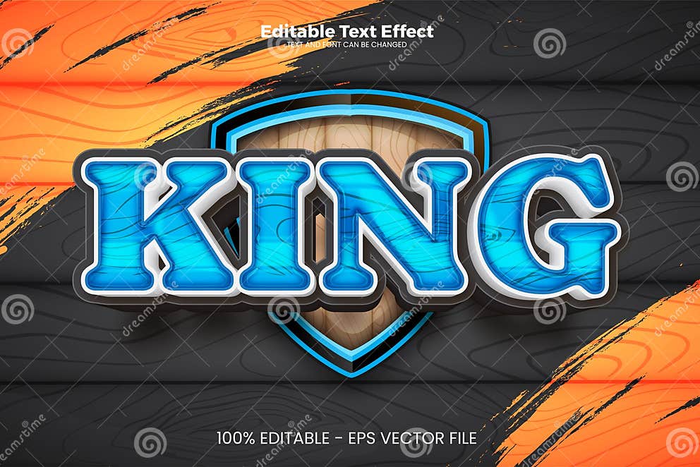 King Editable Text Effect in Modern Trend Style Stock Vector ...